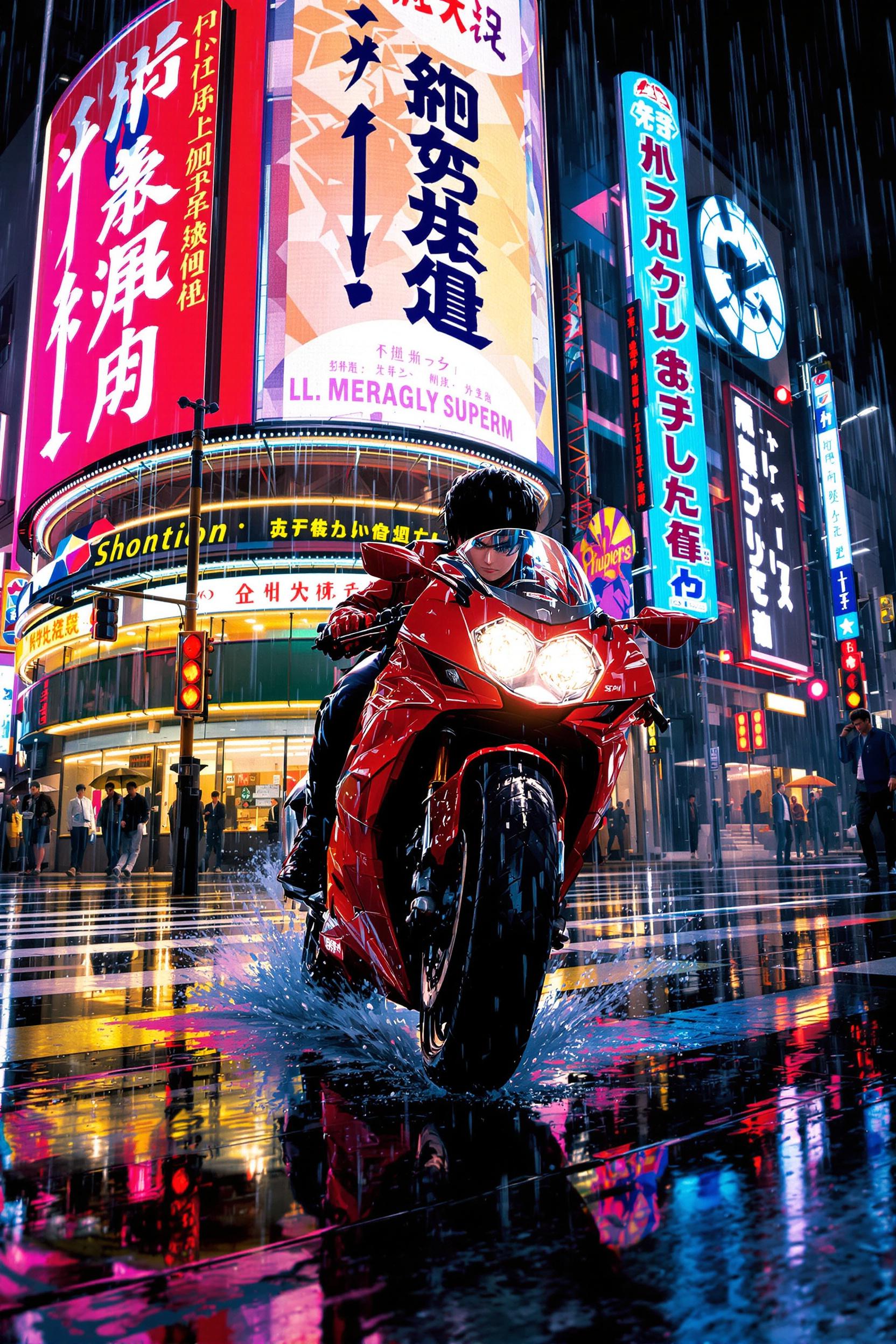 Lexica - Anime art of Akira, detailed scene, red, perfect face ...