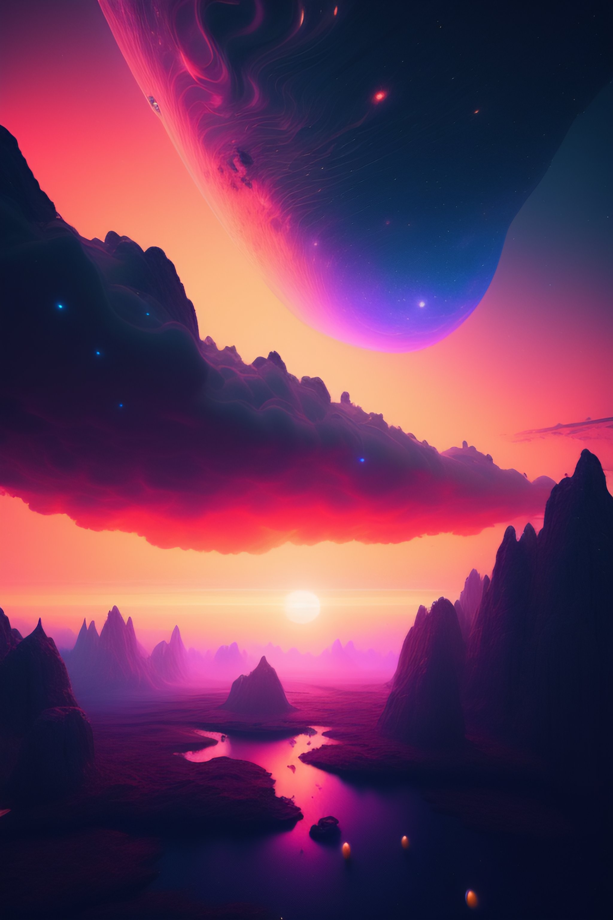 Lexica - Space cloudscape, lone astronaut falling in jupiter clouds ...