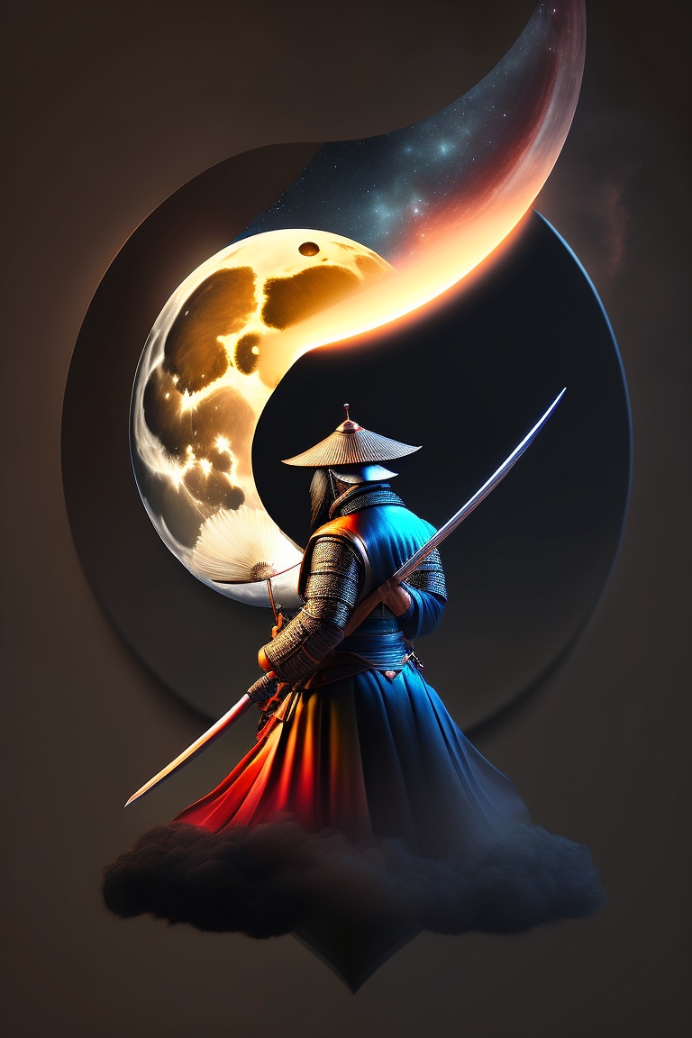 Lexica - Samurai splitting the moon in half,ultra realistic,high ...