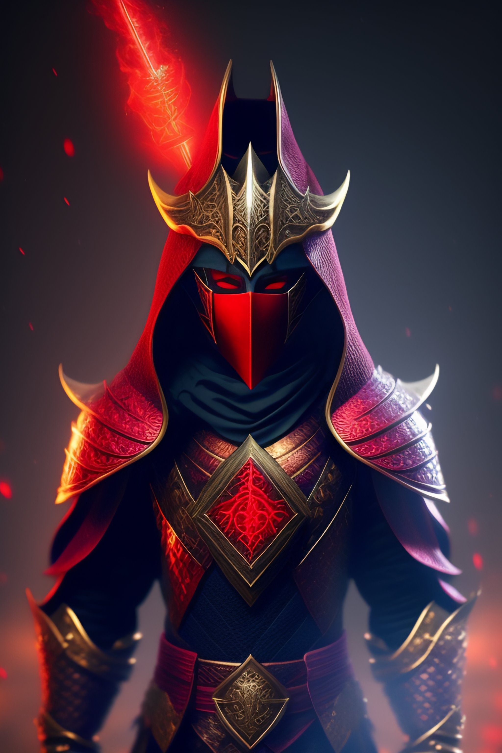 Lexica - Mysterious ,strange mask, wizard ,runes on clothing, dragon ...