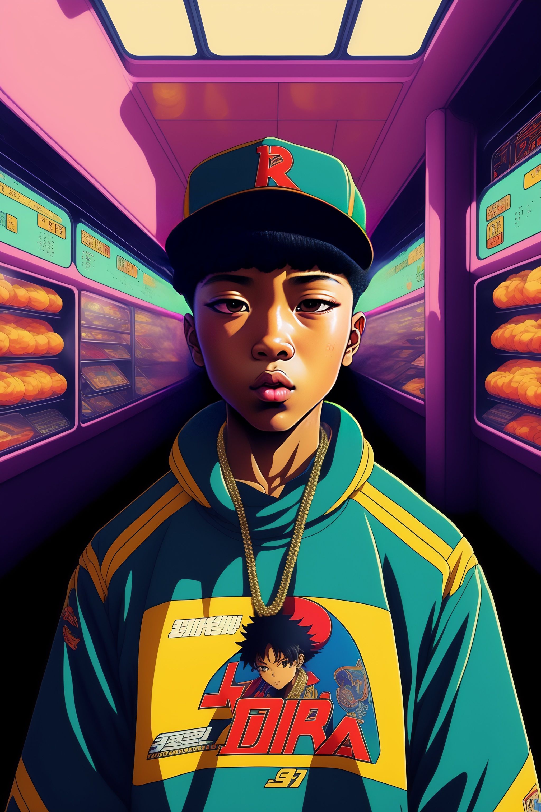 Lexica - Old school rapper in the style of 90's vintage anime ...