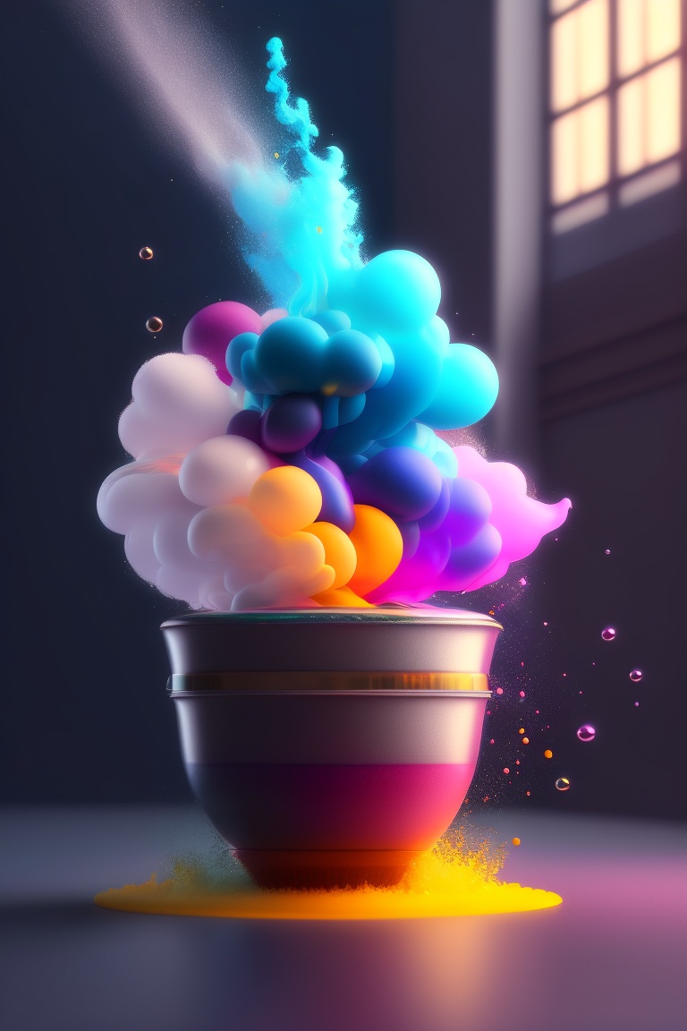 Lexica - Colourful, splash, ink cloud, art, loose painting style ...