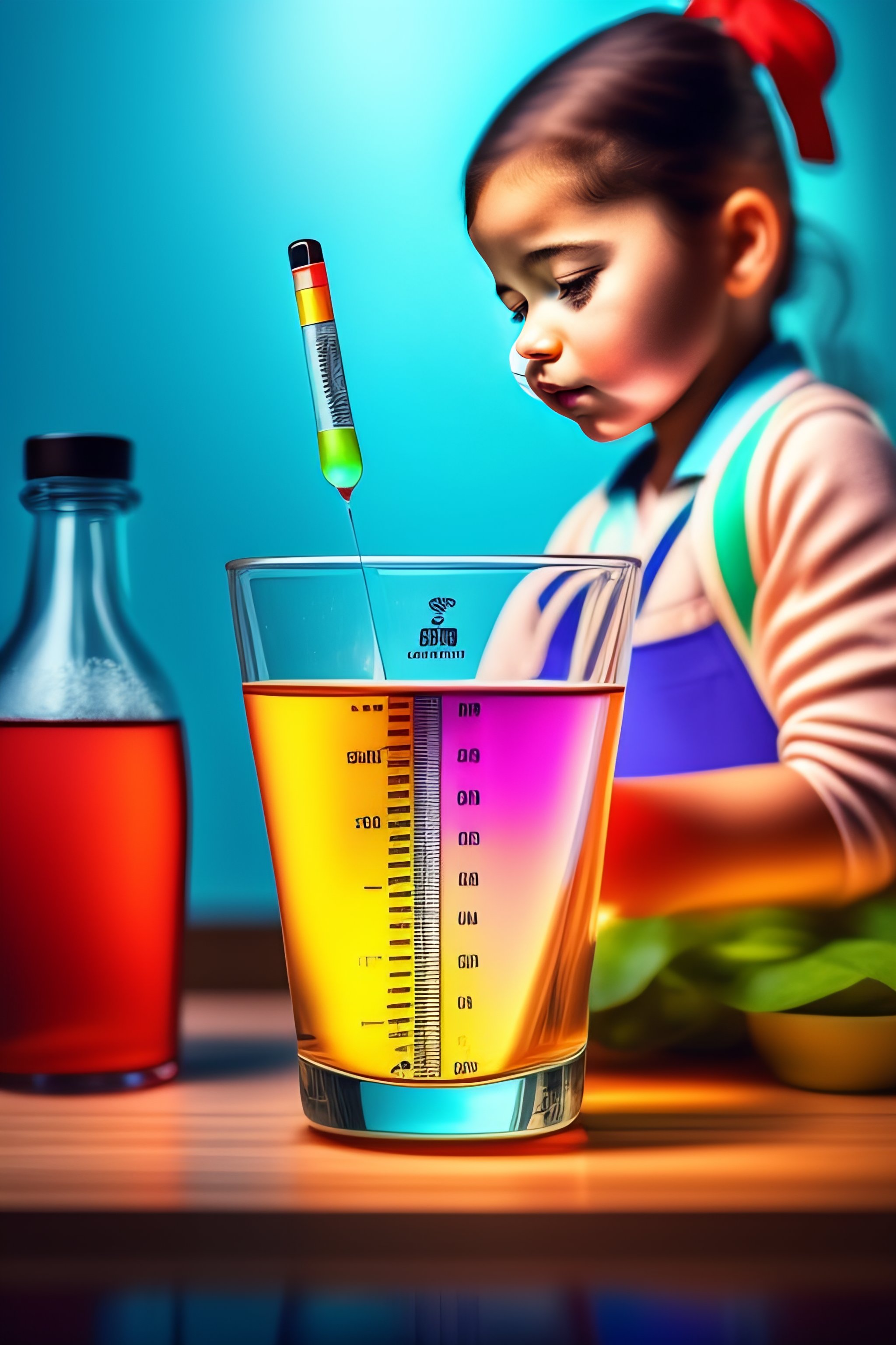 Lexica - Scientific girl taking the temperature of a glass of water ...