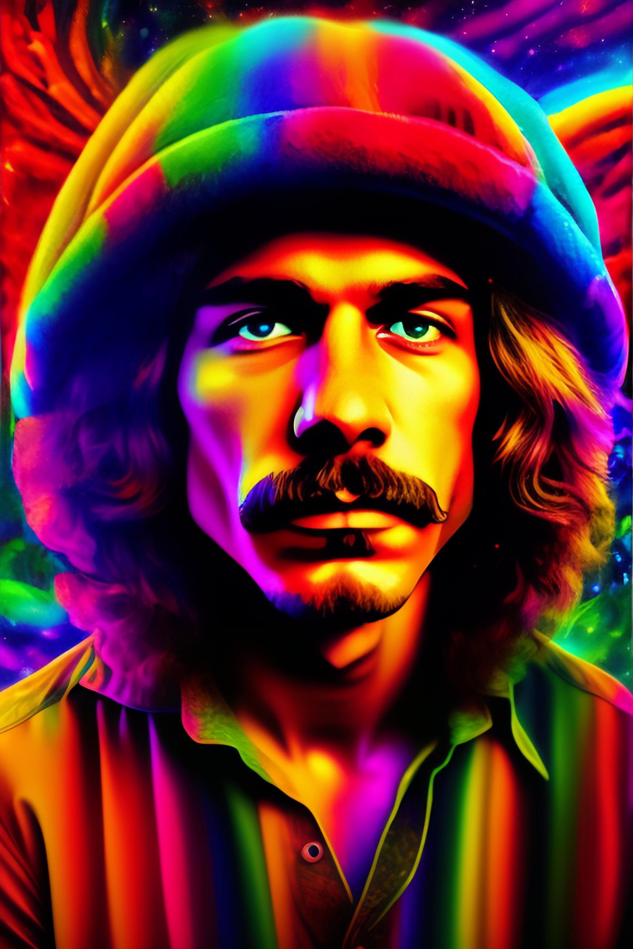 Lexica - Muppet on acid, solo, high-quality portrait, hippie style