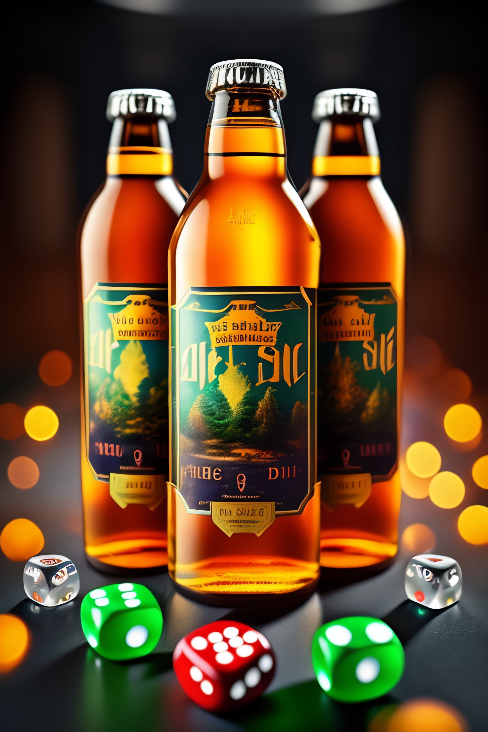 Lexica - The album cover art of a Dice that is surrounded by beer ...