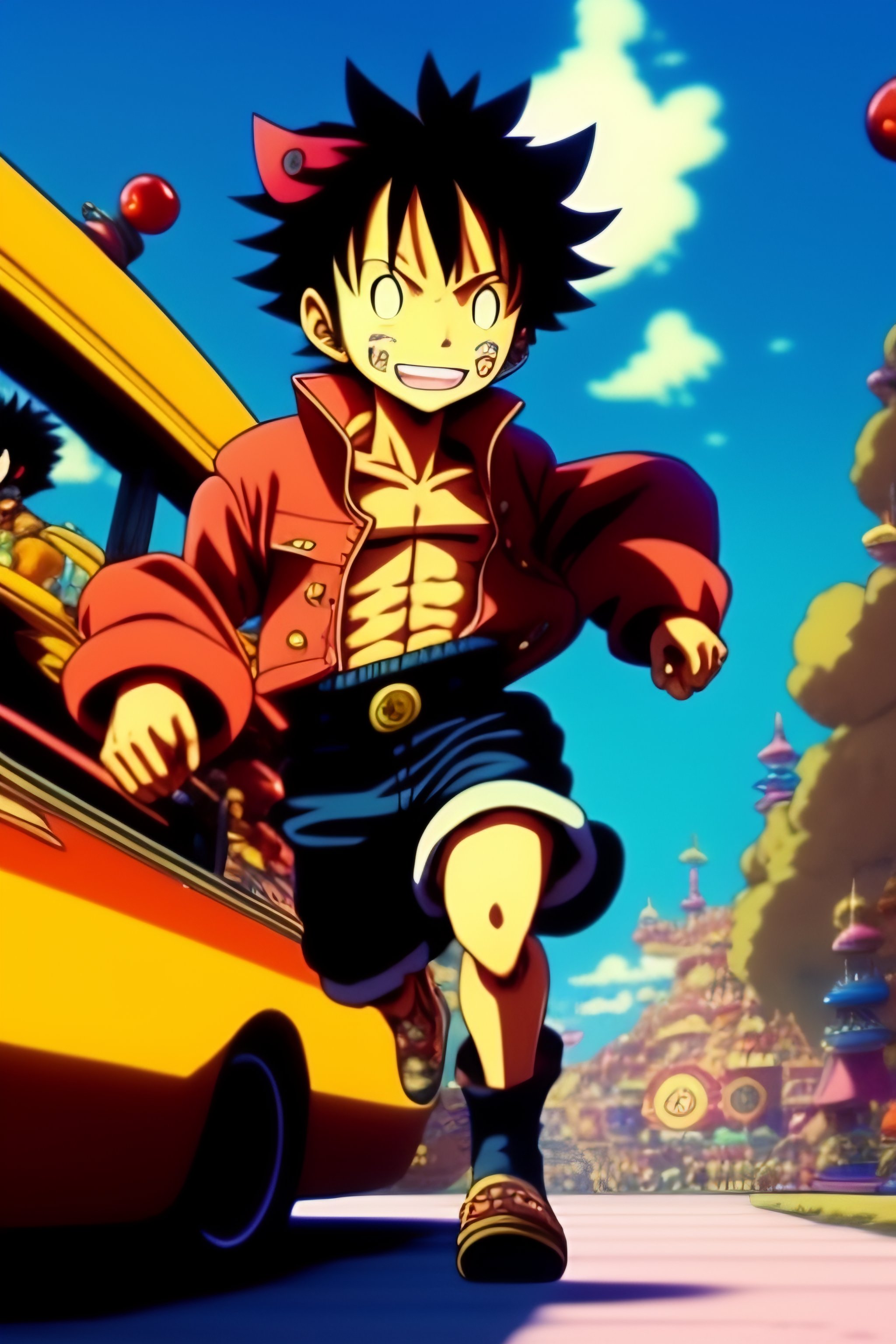 Lexica - Vintage anime screenshot from luffy, 90’s anime aesthetic. a ...