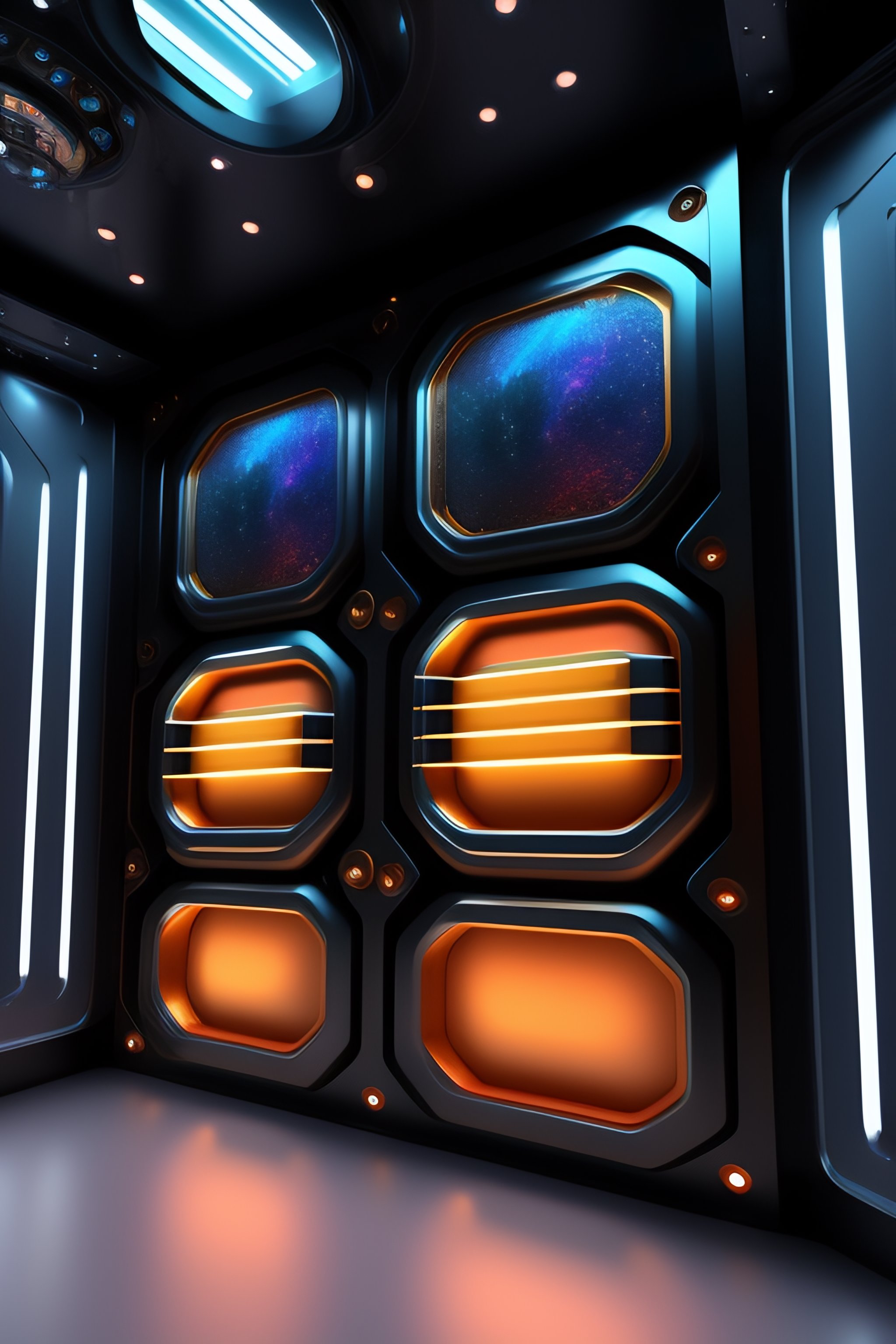 Lexica - Inside spaceship wall texture with metal door shinning parts ...