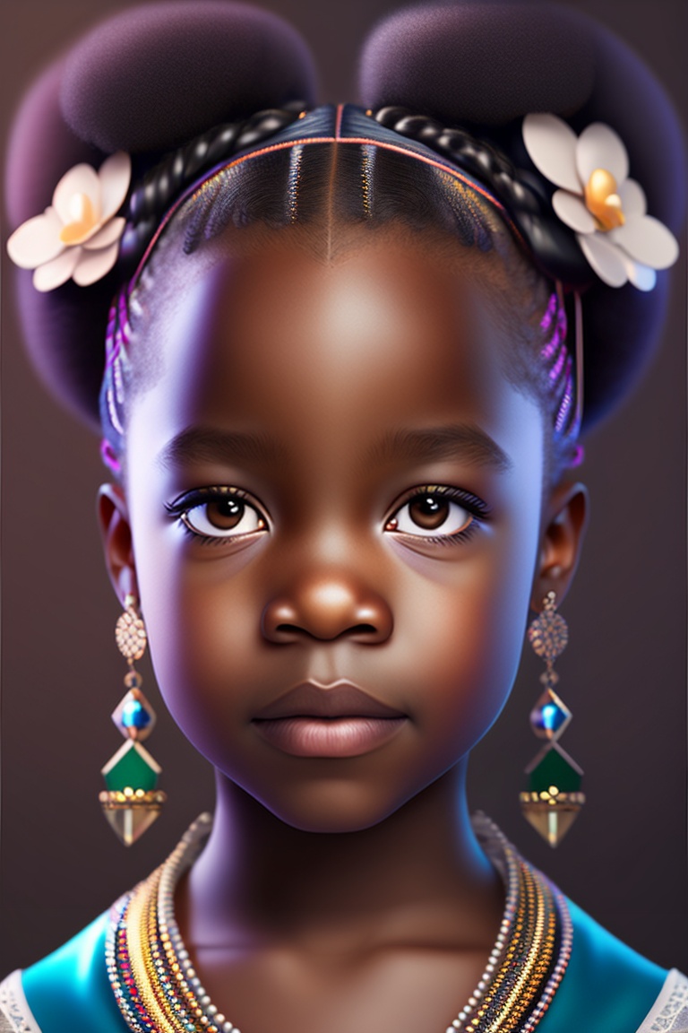 Lexica - Photo realistic closeup portrait of sweet little black girl ...