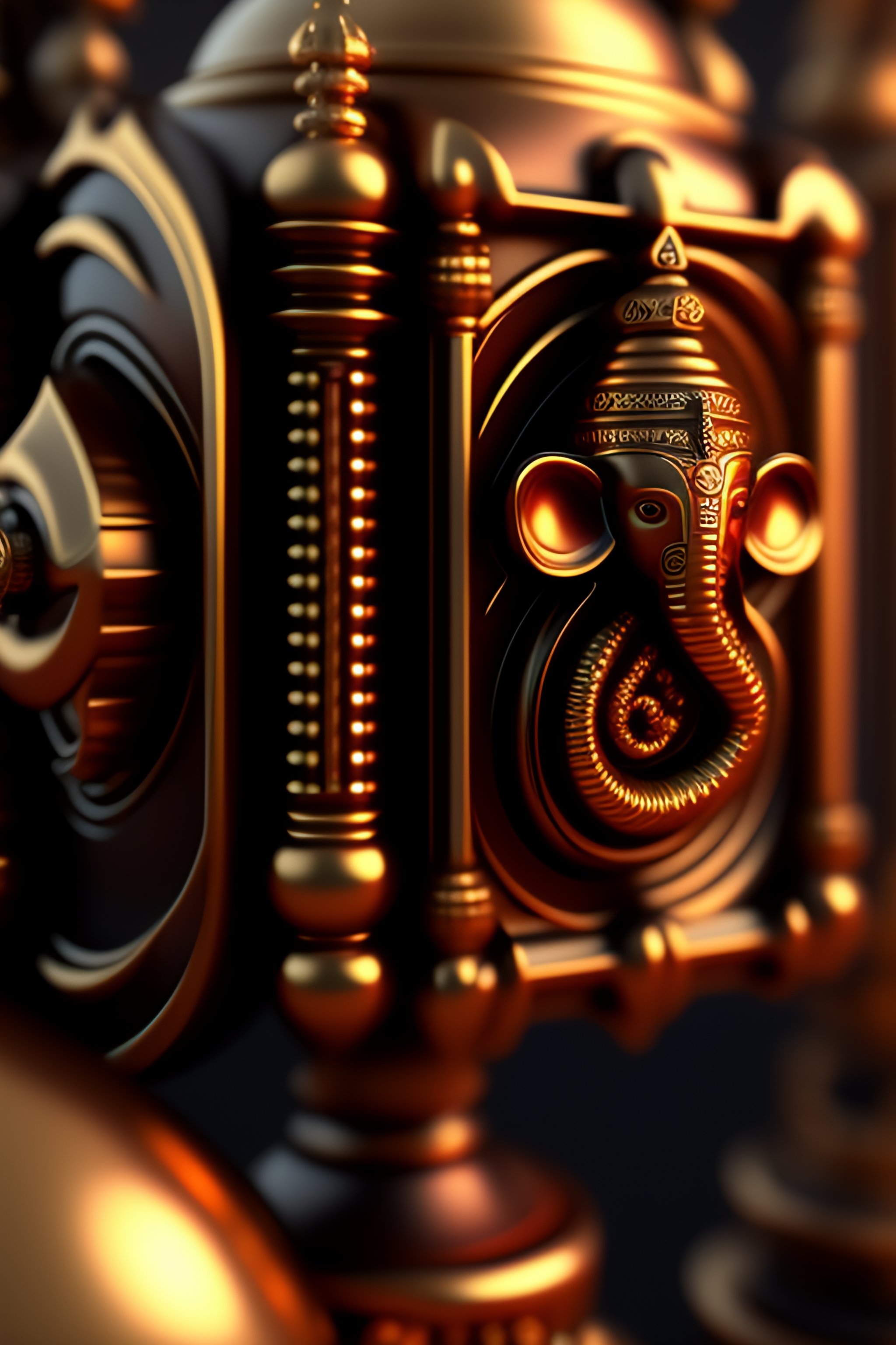 Lexica - Seamless pattern of steampunk cybernetic biomechanical hindu ...