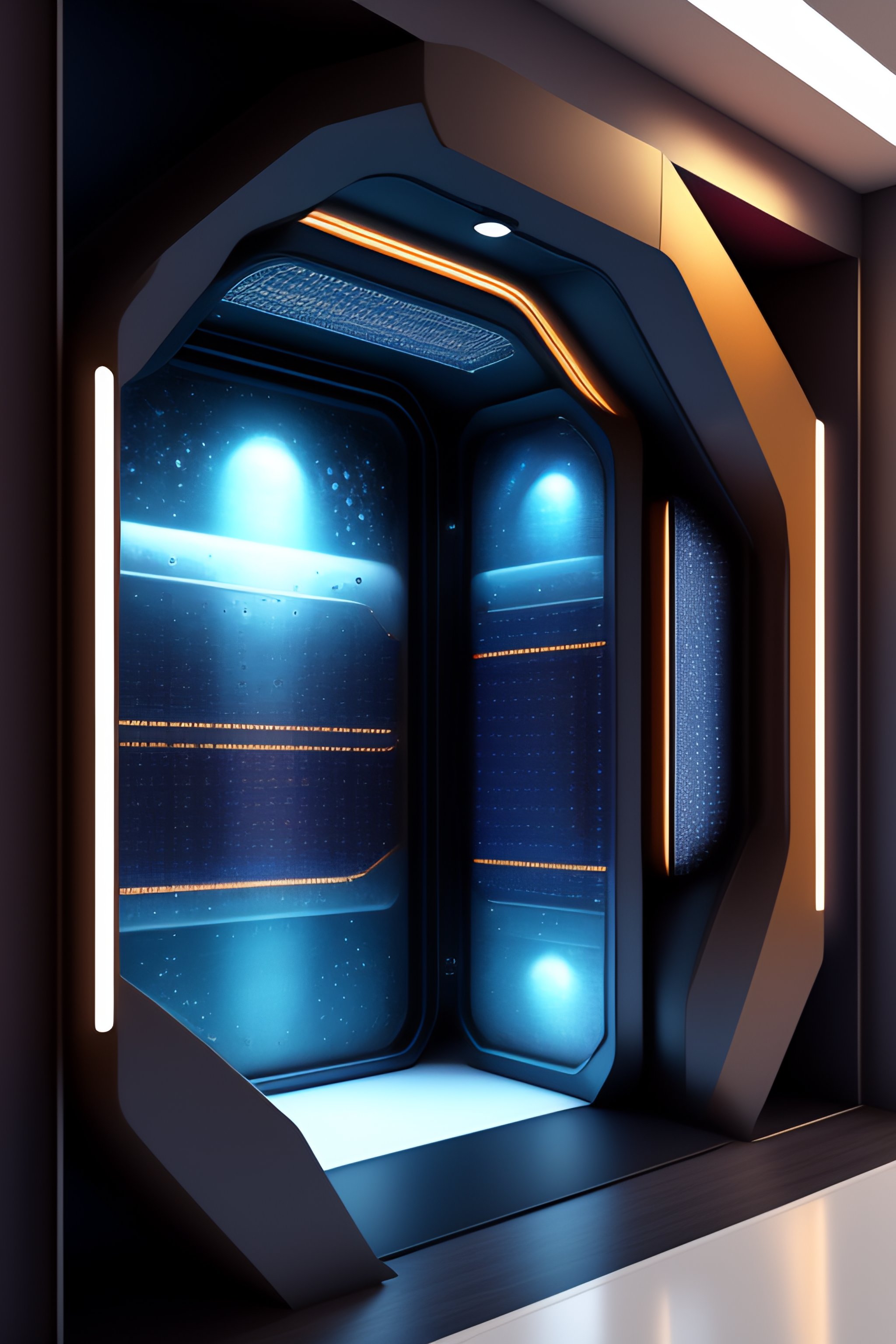 Lexica - Front view inside of spaceship wall texture with metal windows ...