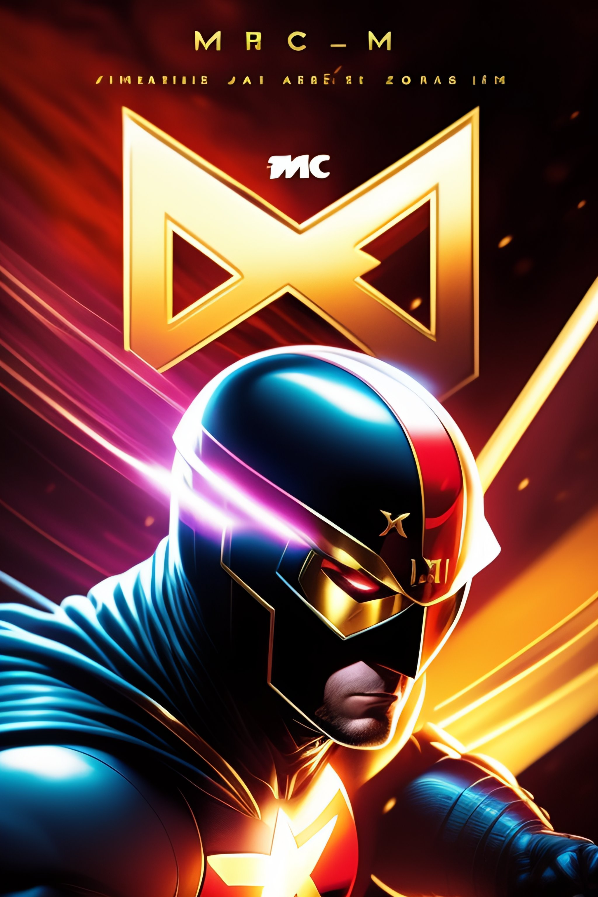 Lexica - The letter " m " on an epic comic book cover, minimalistic