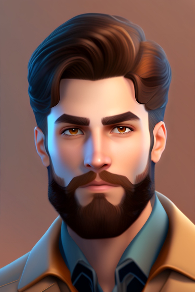 Lexica - Young guy with fair complexion and normal black beard, normal ...