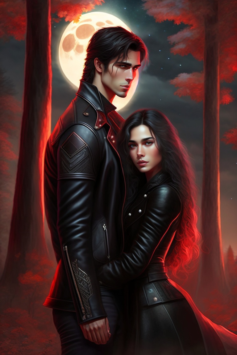 Lexica - A Handsome Vampire Male dressed in a black leather jacket with ...