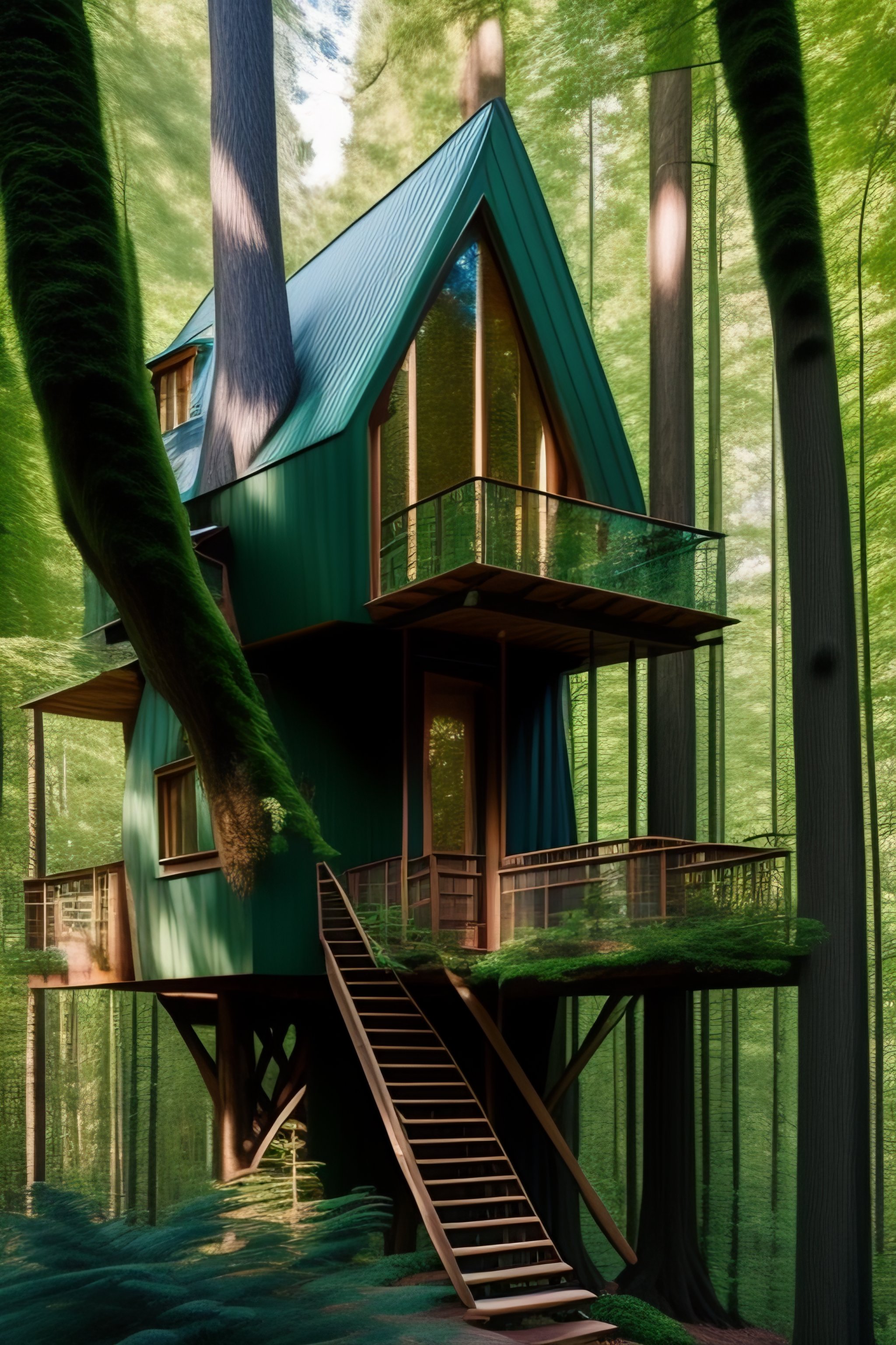 Lexica - Treehouse in lush forest, better homes and hardens magazine ...