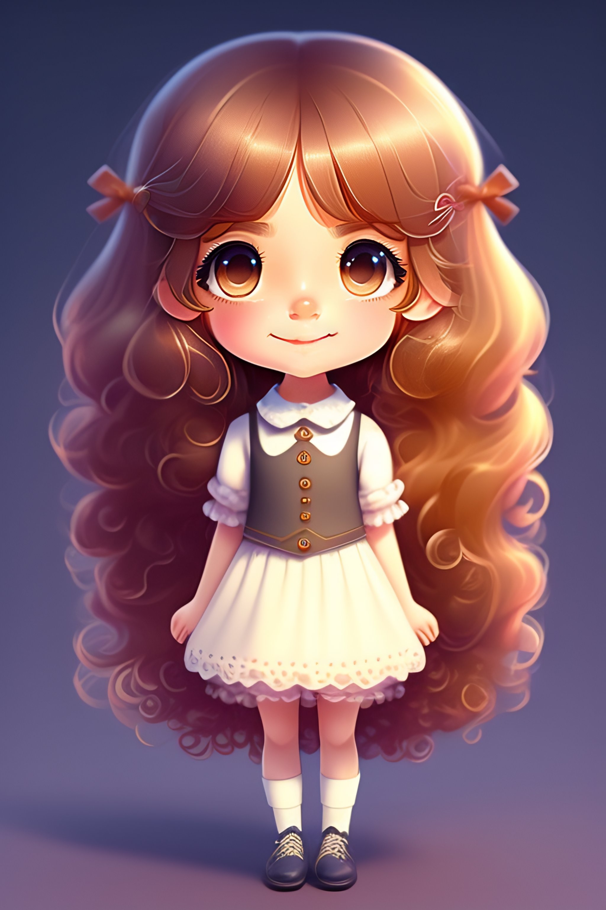 Lexica - Design me a small, cute, fluffy and charming fictional girl ...