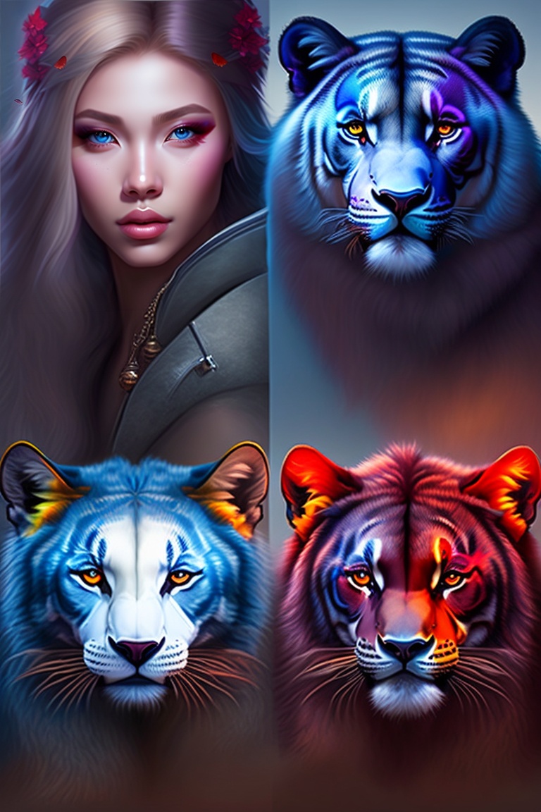 Lexica - A demon half male, half female, half lion, half panda, half ...