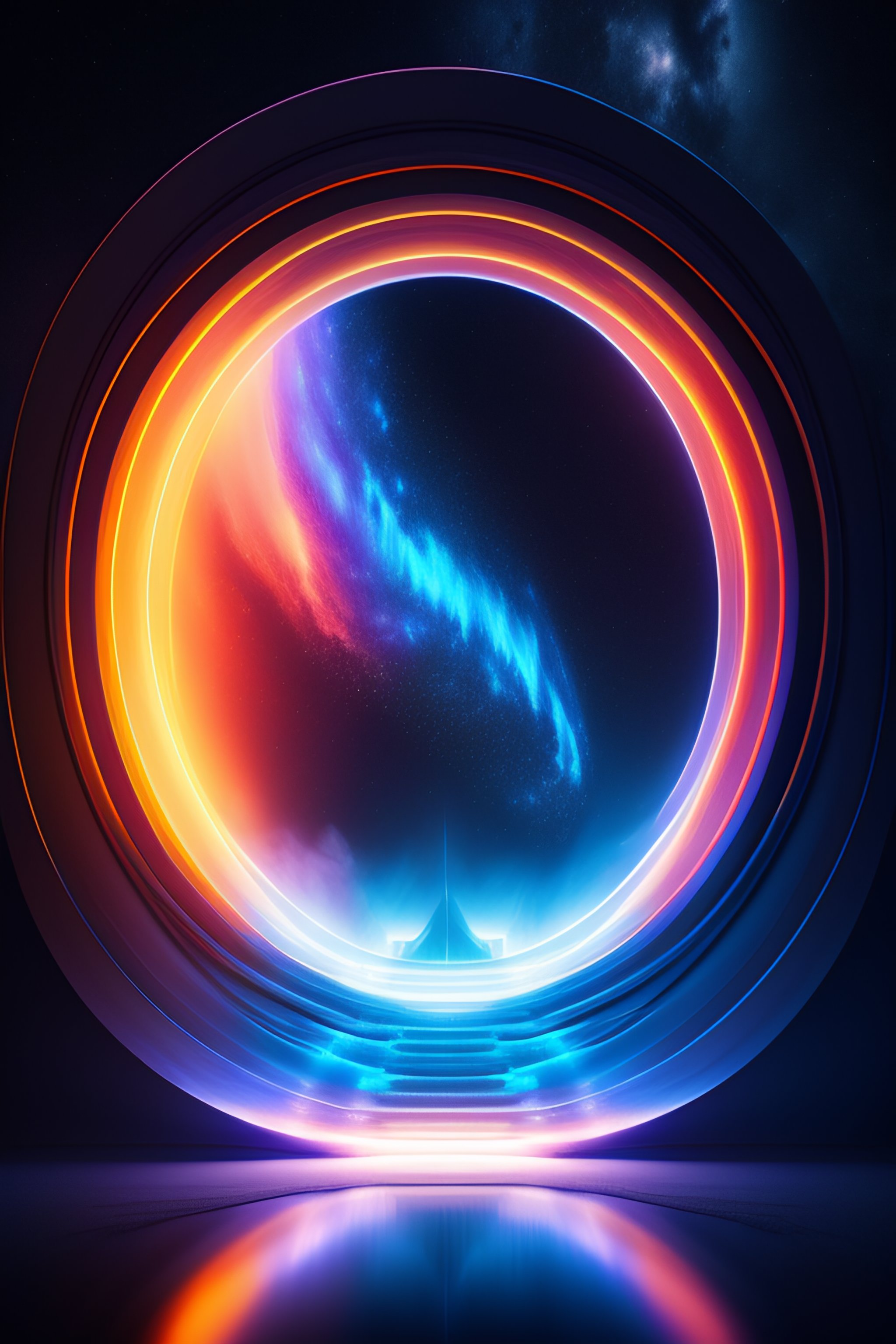 Lexica - Massive portal with glowing portals leading to different ...