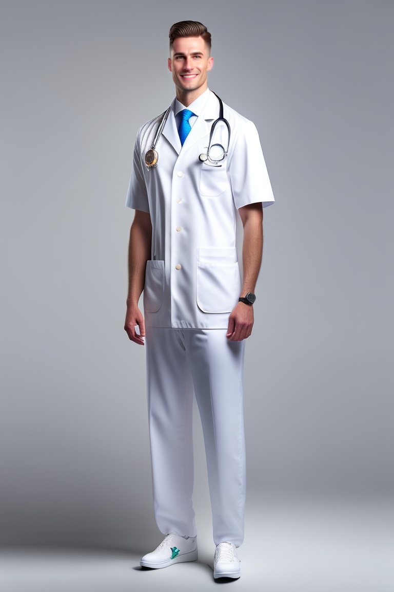 Lexica - Doctor full body view white uniform hospital