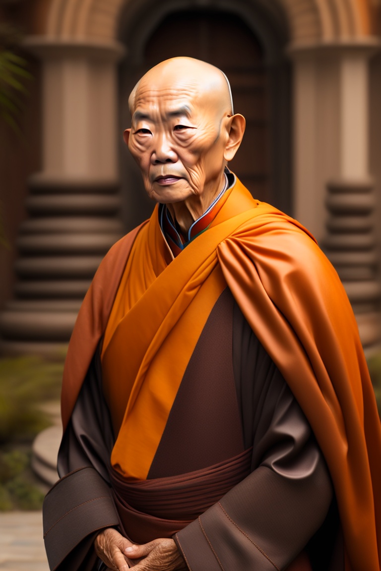 Lexica - Old, bald, Asian man, monk, pale, gaunt, skinny, unnaturally ...