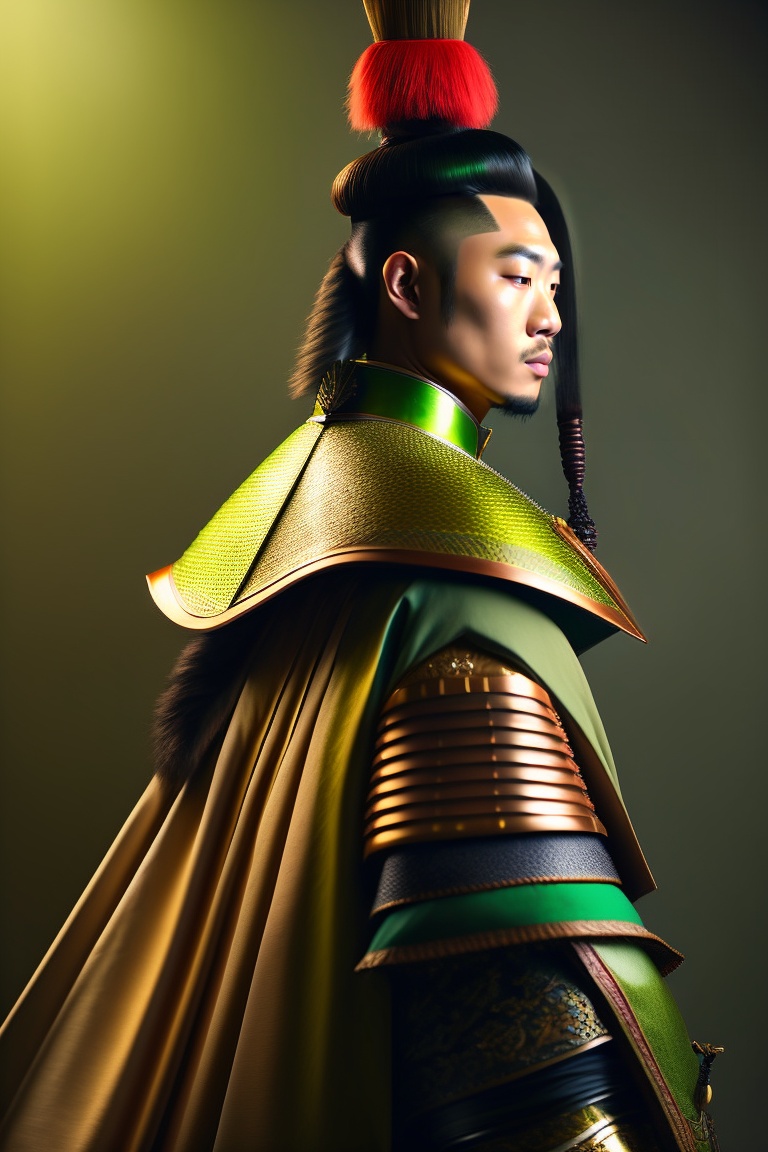 Lexica - Realism + a samurai in green armor + studio photography style ...