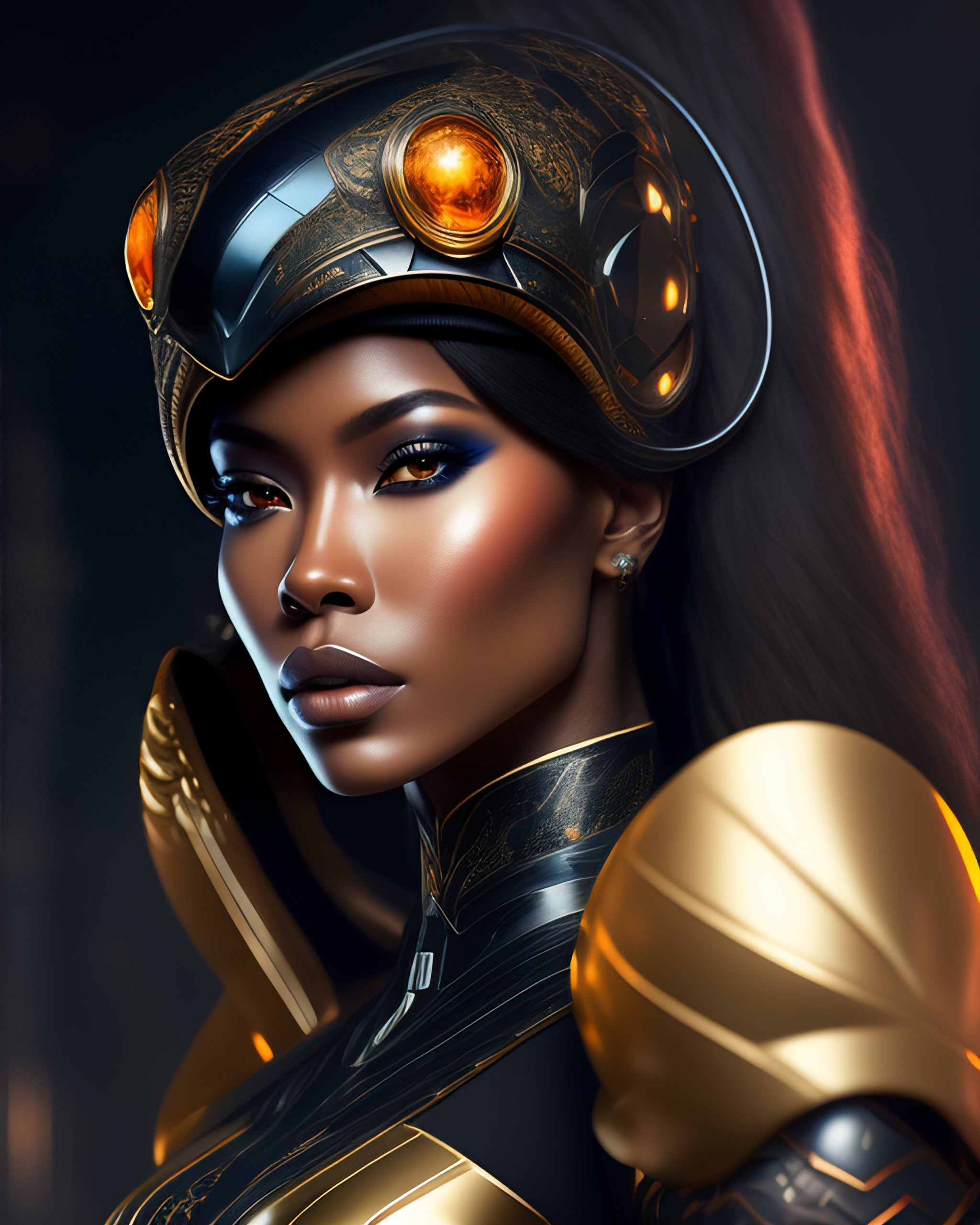 Lexica - Portrait of a cybernetic black snake a spiritual full body ...