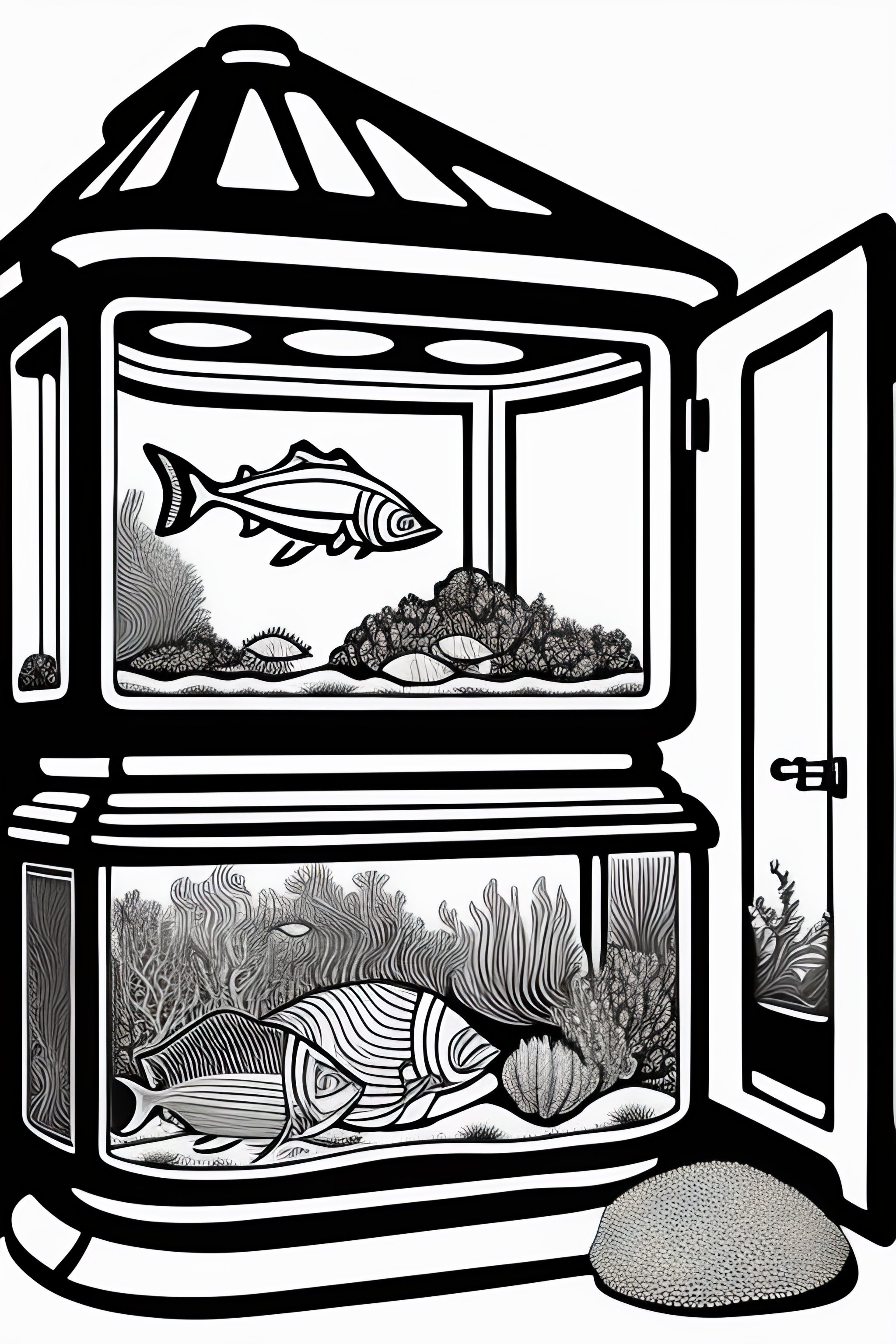 Lexica - Highly detailed vector image rectangle ocean fish tank in ...