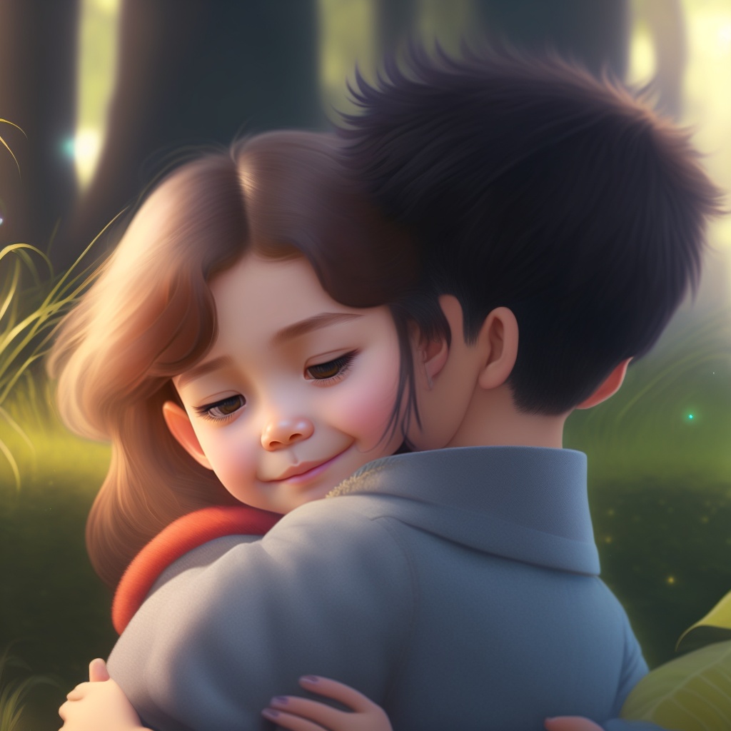 Lexica - A boy hugging a cute girl in a park and the girl is crying, hd ...