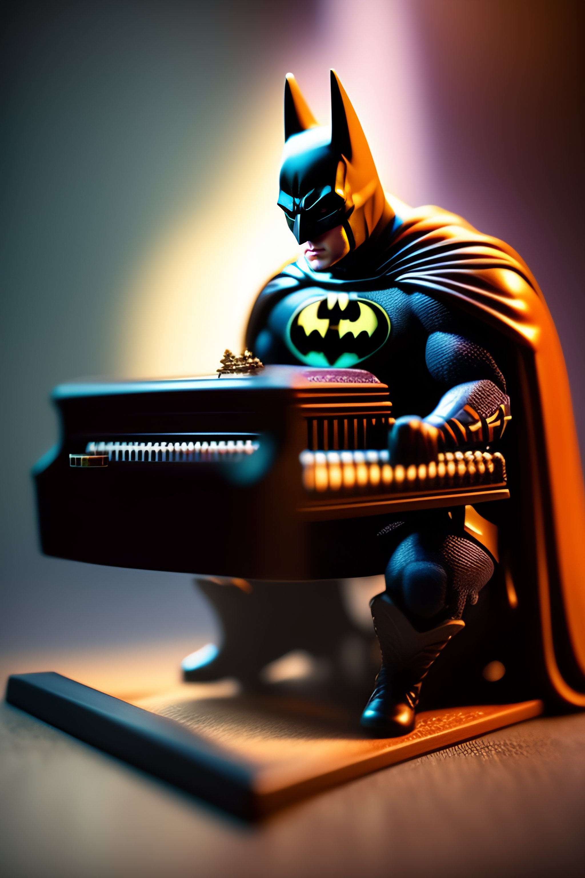 Lexica - Batman playing a batpiano
