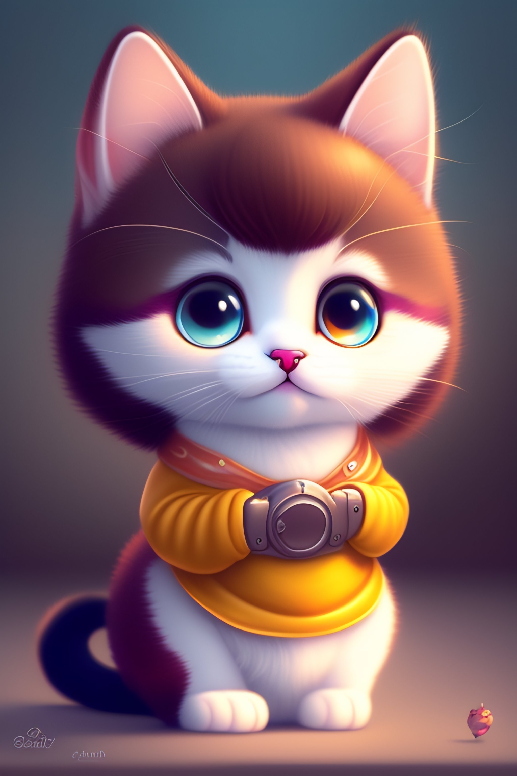 Lexica - Cute and adorable cartoon kitty baby, fantasy, dreamlike ...