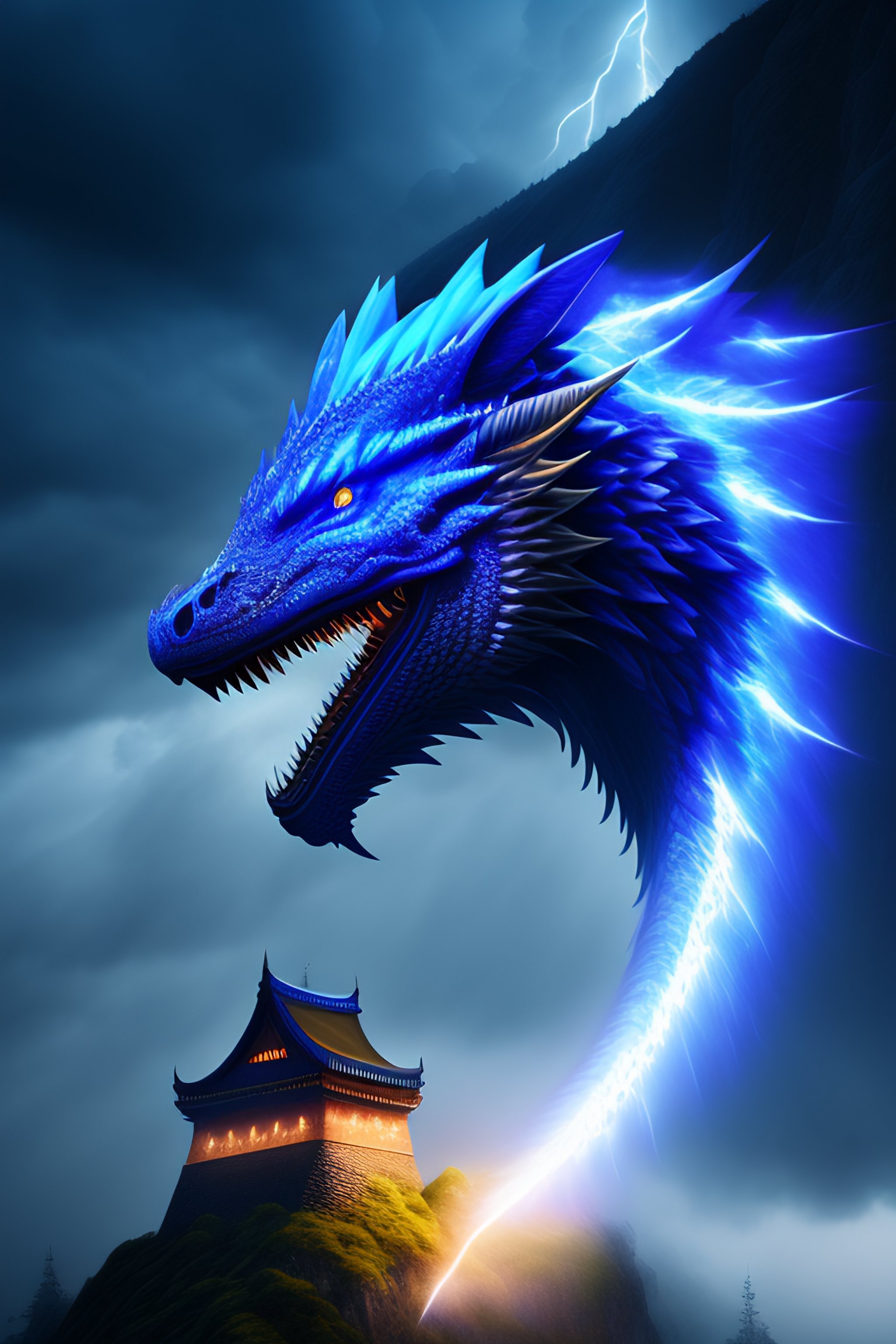 Blue Lightning Dragon