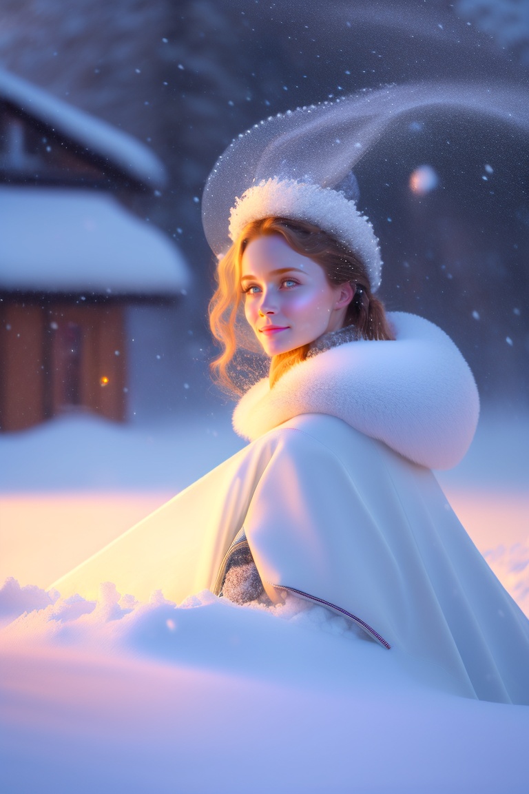 Lexica - The snow queen sprinkles snow on the ground, a lot of snow ...