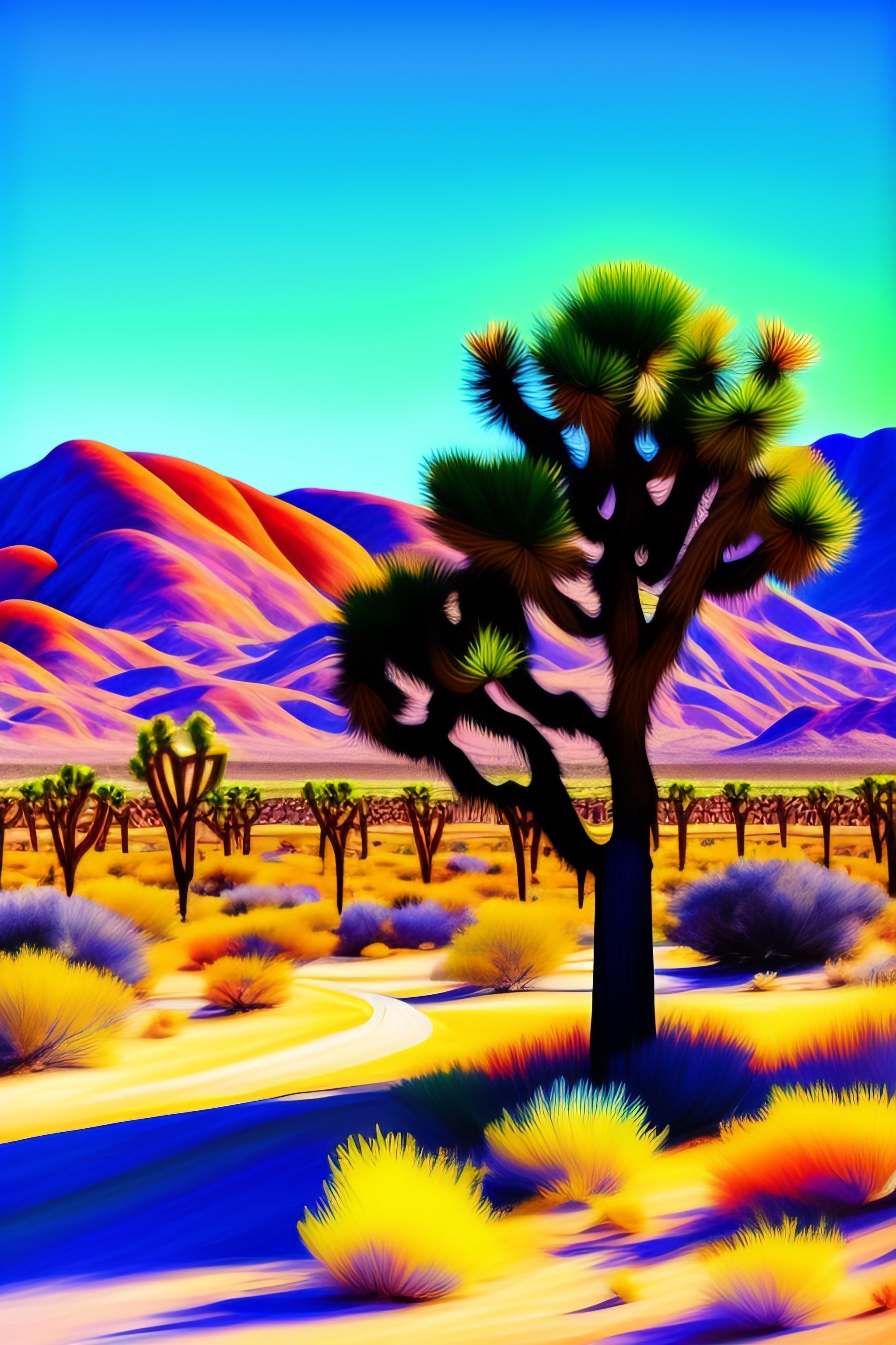 Lexica - The greatest impressionist painting of joshua tree ever painted