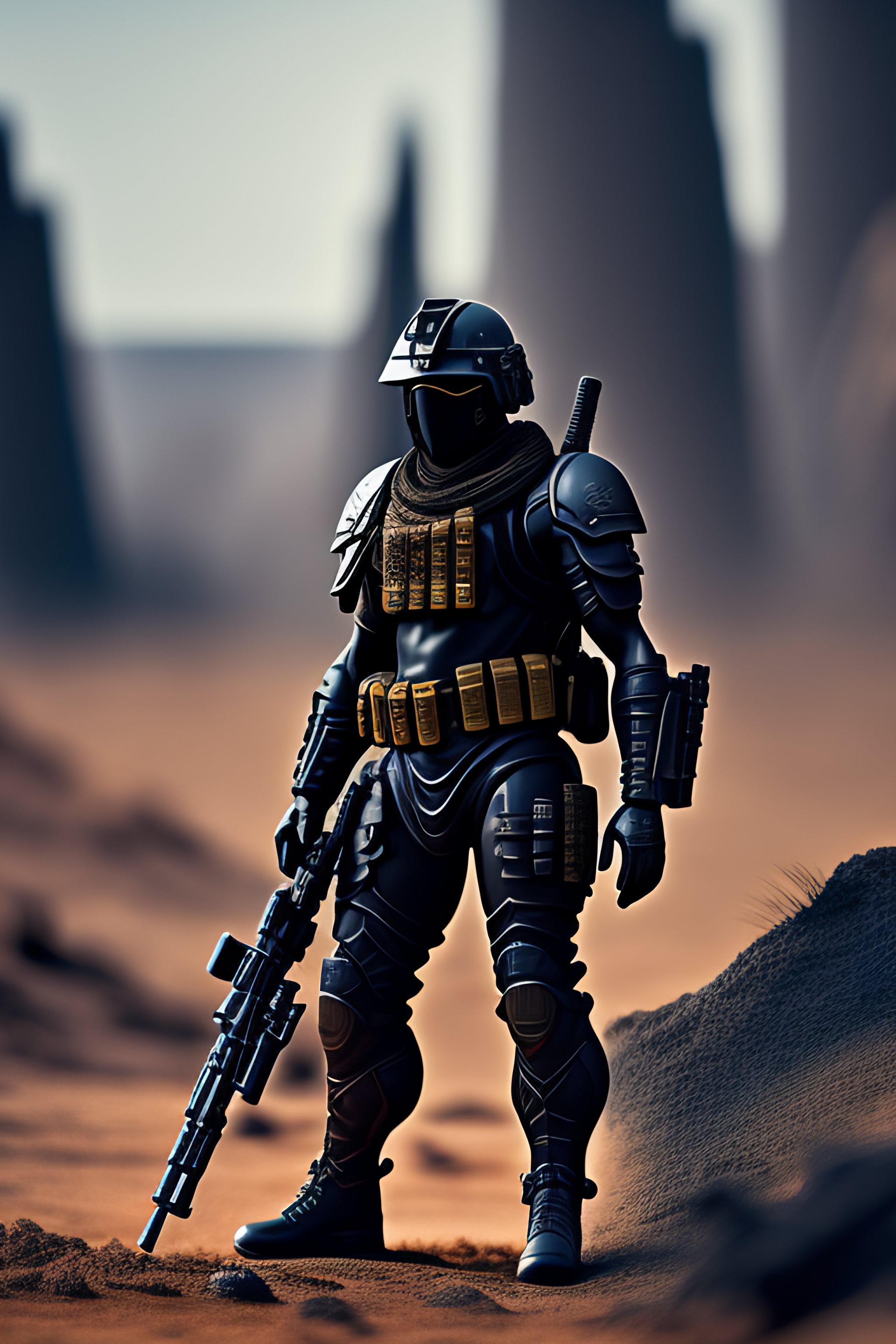 Lexica - A cyber warrior in a burnt land, extremely highly detailed ...