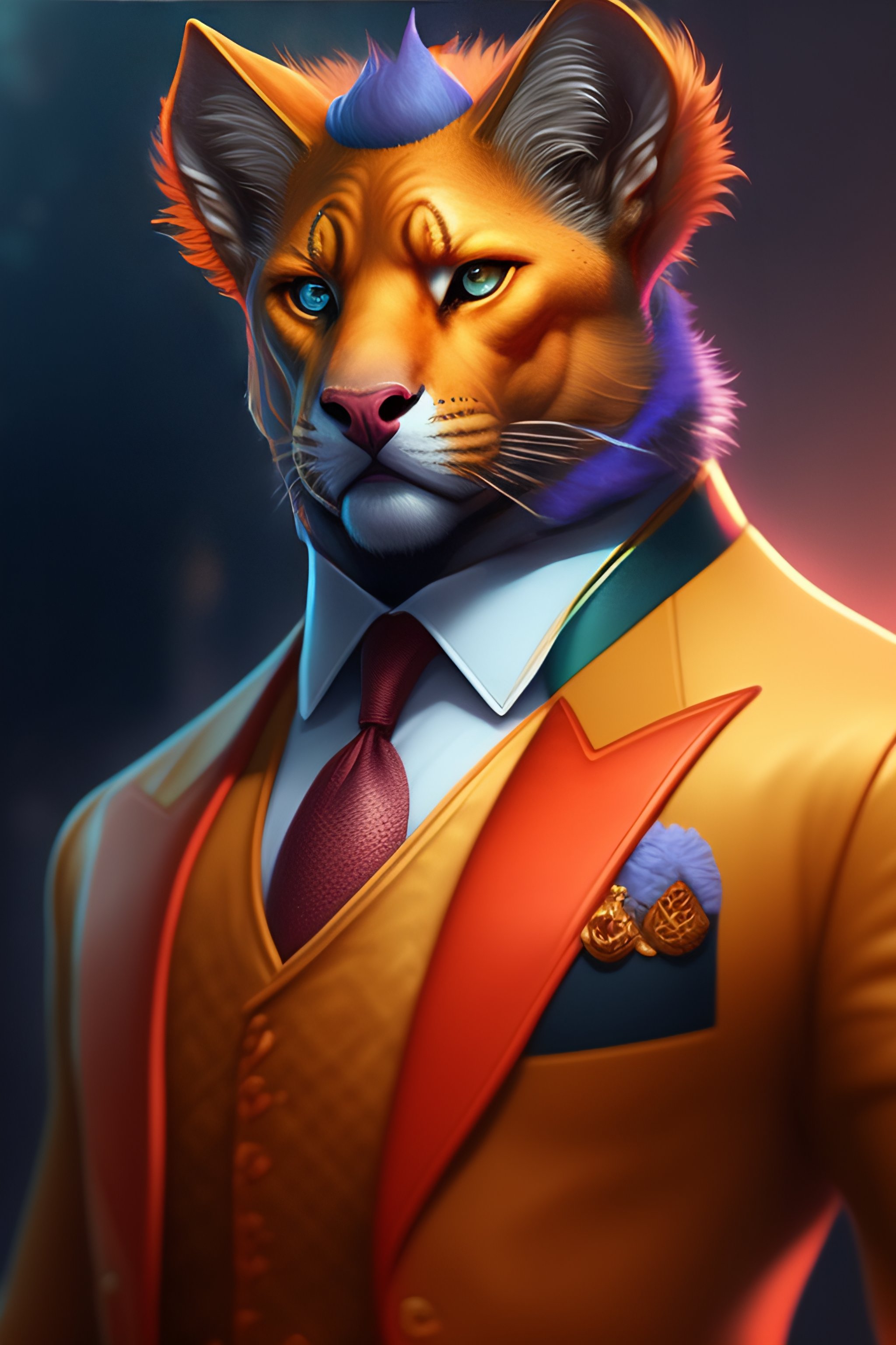 Lexica - Anthro furry humanoid lion, three piece suit, character ...
