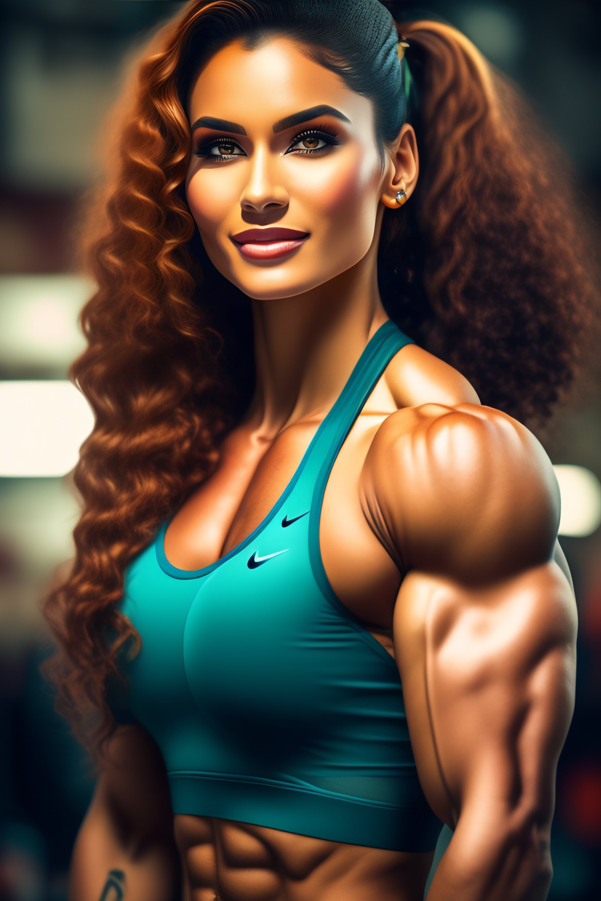 Lexica - Girl with very big arms