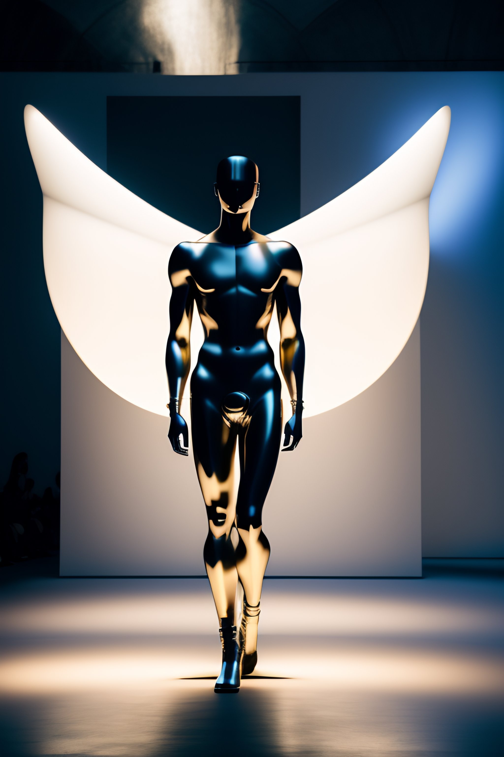 Lexica - Beautifully illuminated (((modern sculpture)))of a male statue ...