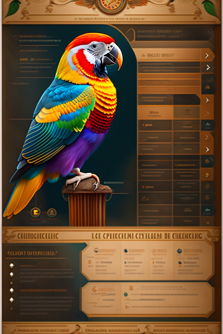 Lexica - A detailed infographic of a cyborg-parrot, full details ...
