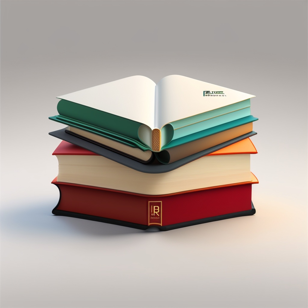 Lexica - A logo of book, with letter "Booklat", white background