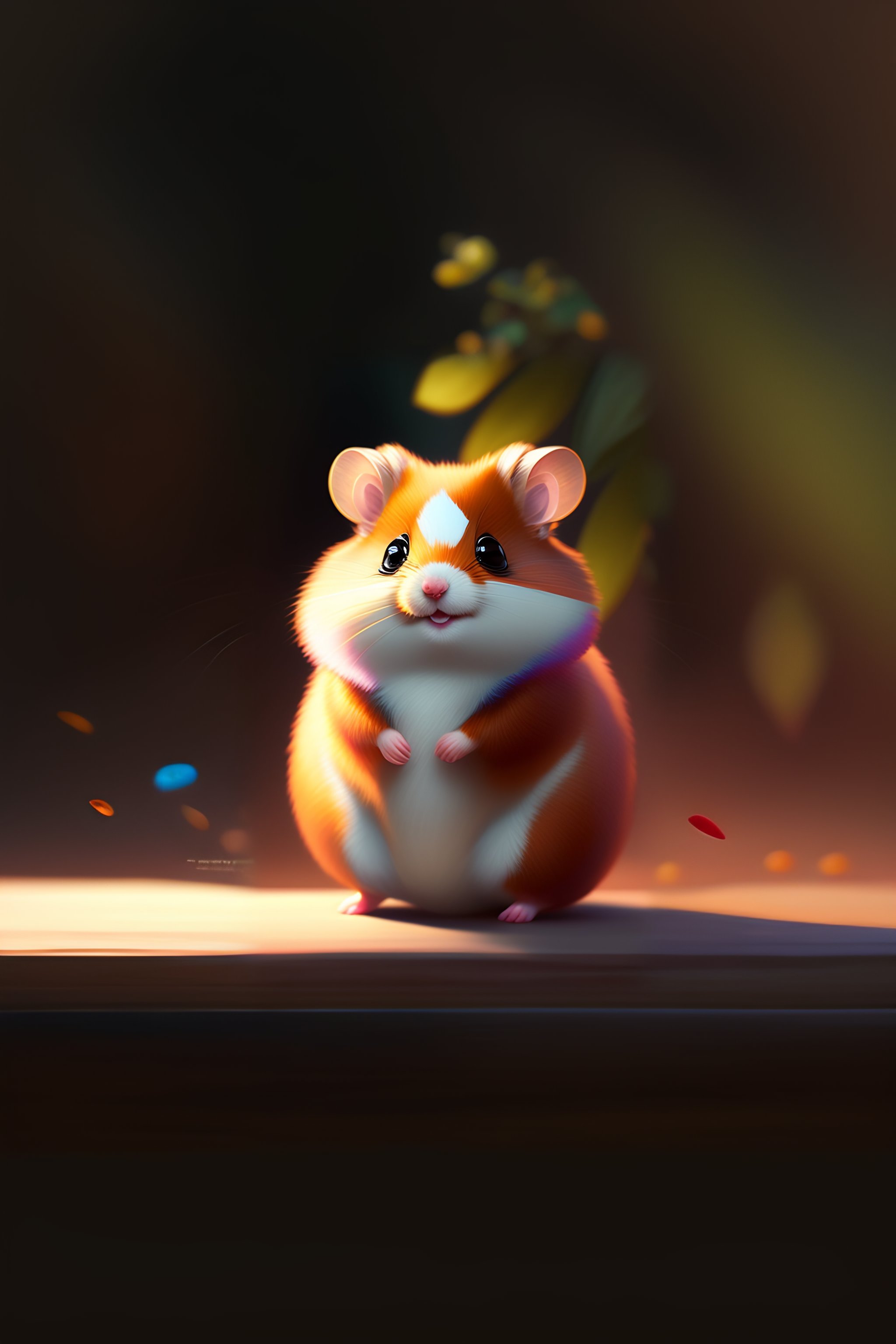 Lexica - Disney Pixar style, hamster made of fluffy Multicolored fluffy ...
