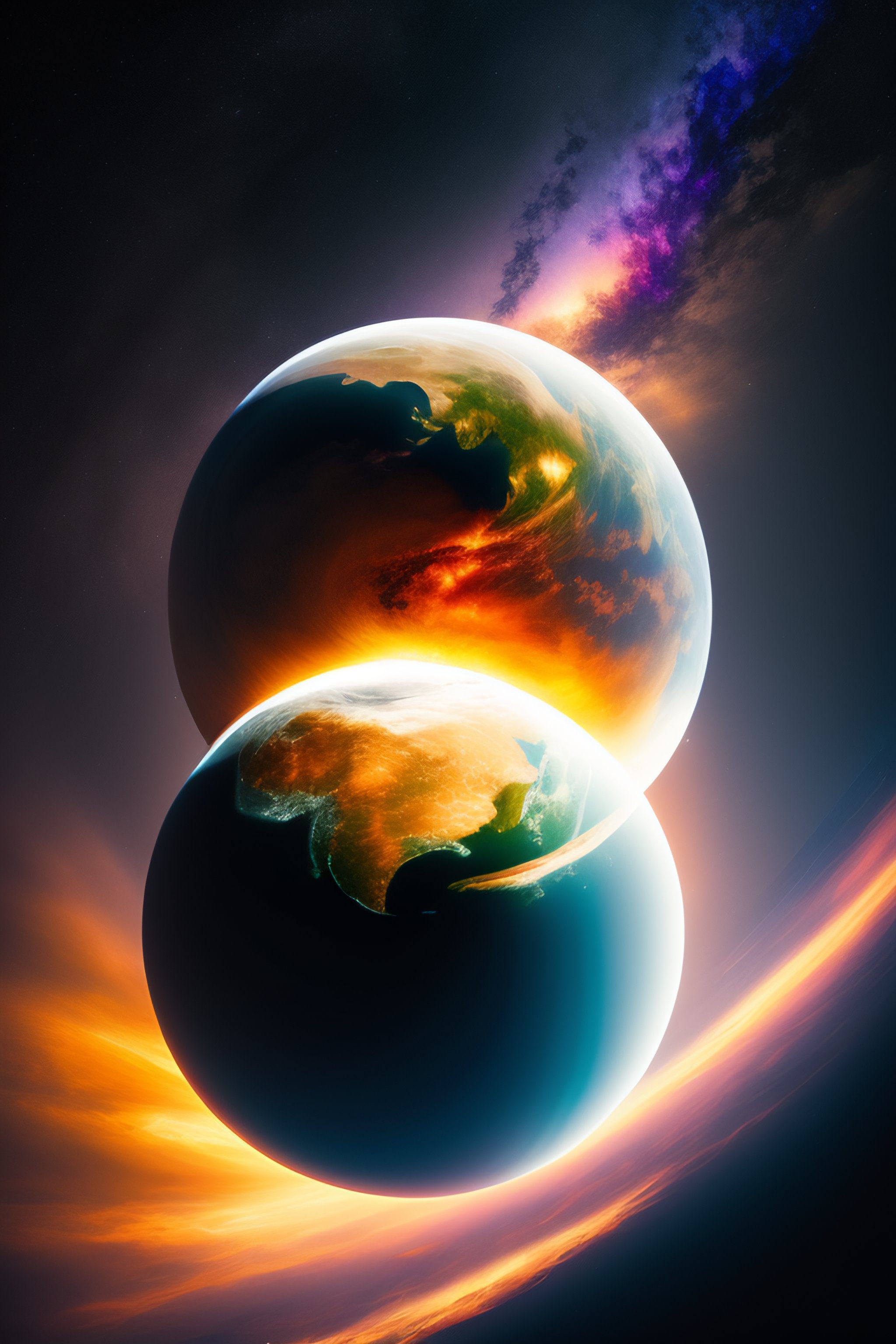 Lexica - The shot of the world from space while its exploding