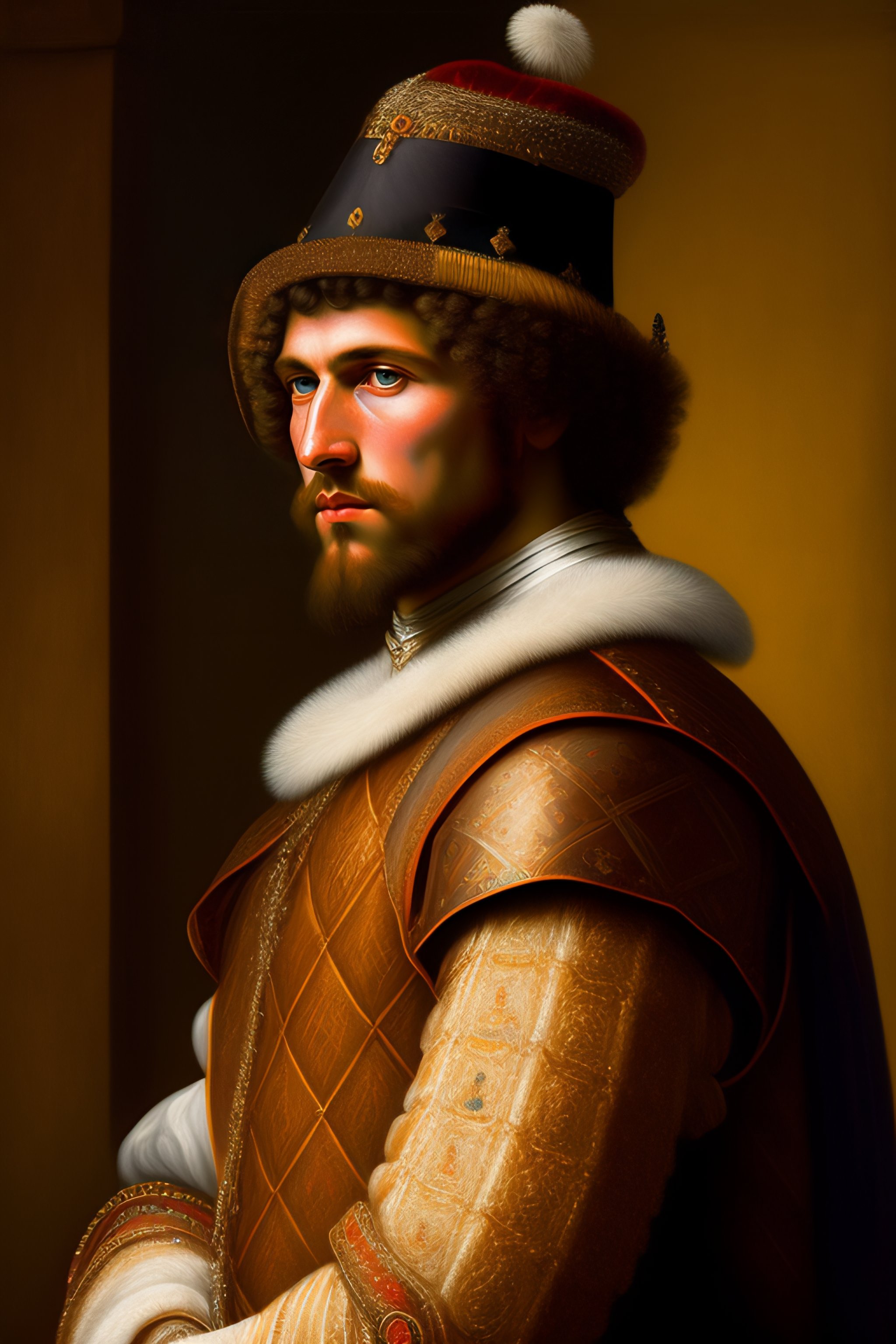 Lexica - A medieval portrait of a chad highly detailed style of Rembrandt