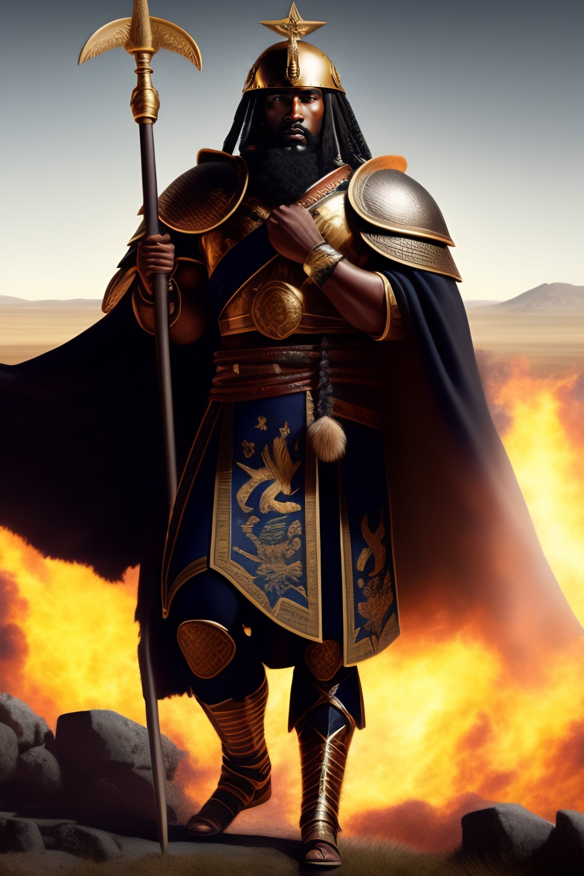 Lexica - A roman legion besieging a distant black fortress on scorched ...