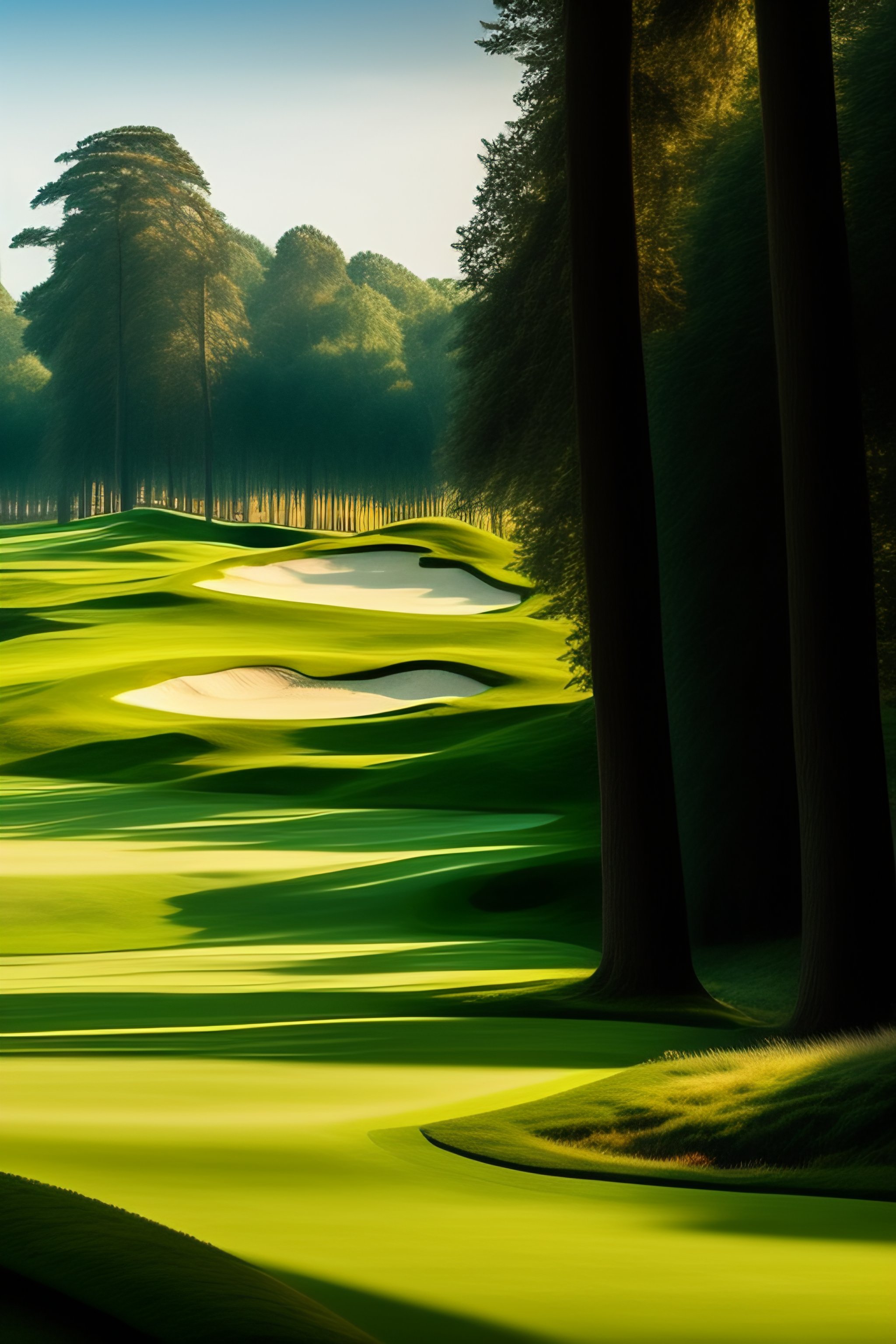 Lexica - High quality painting of landcraft golflinks by Hieronymous Bosch