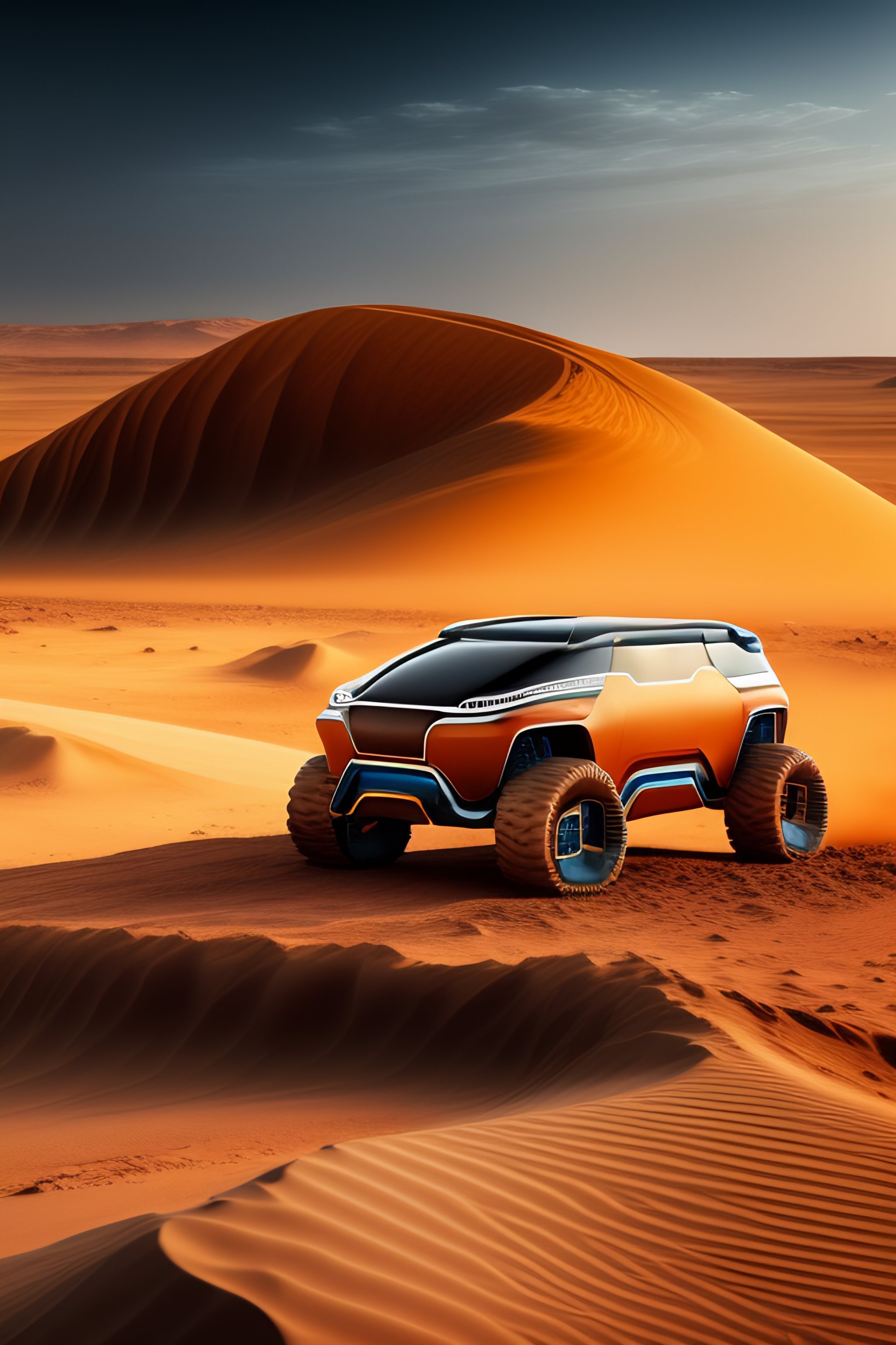 Lexica - Mars landscape sand dust realistic futuristic rover bmw design ...