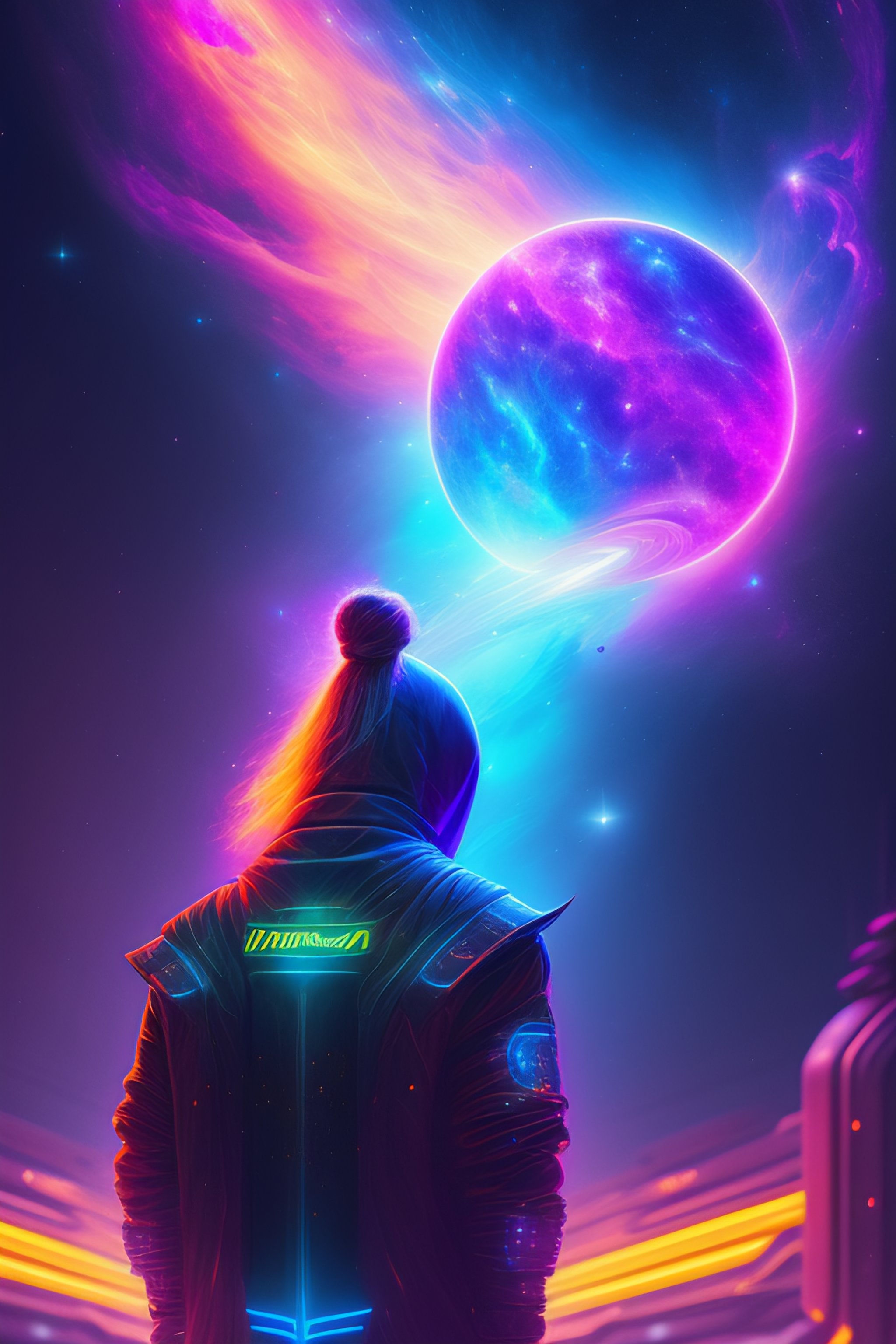 Lexica - Ultradetailed illustration of an energy spell in a galaxy ...