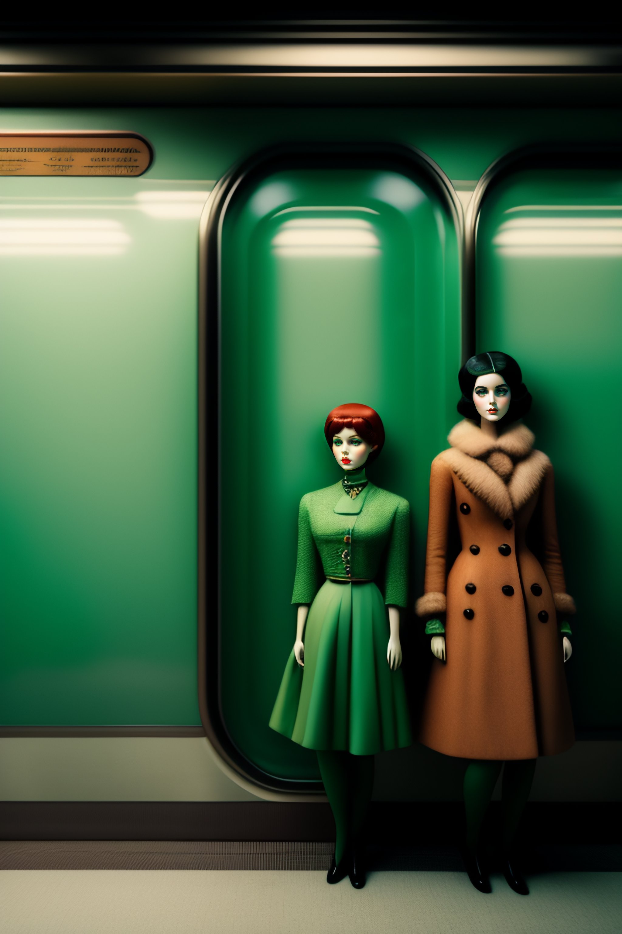 Lexica - Animatronic dolls on the subway by margaret keane, 1 9 6 0 s ...