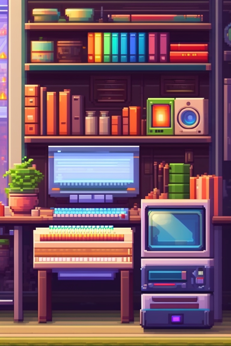 Lexica - Home studio ,2d, pixel art
