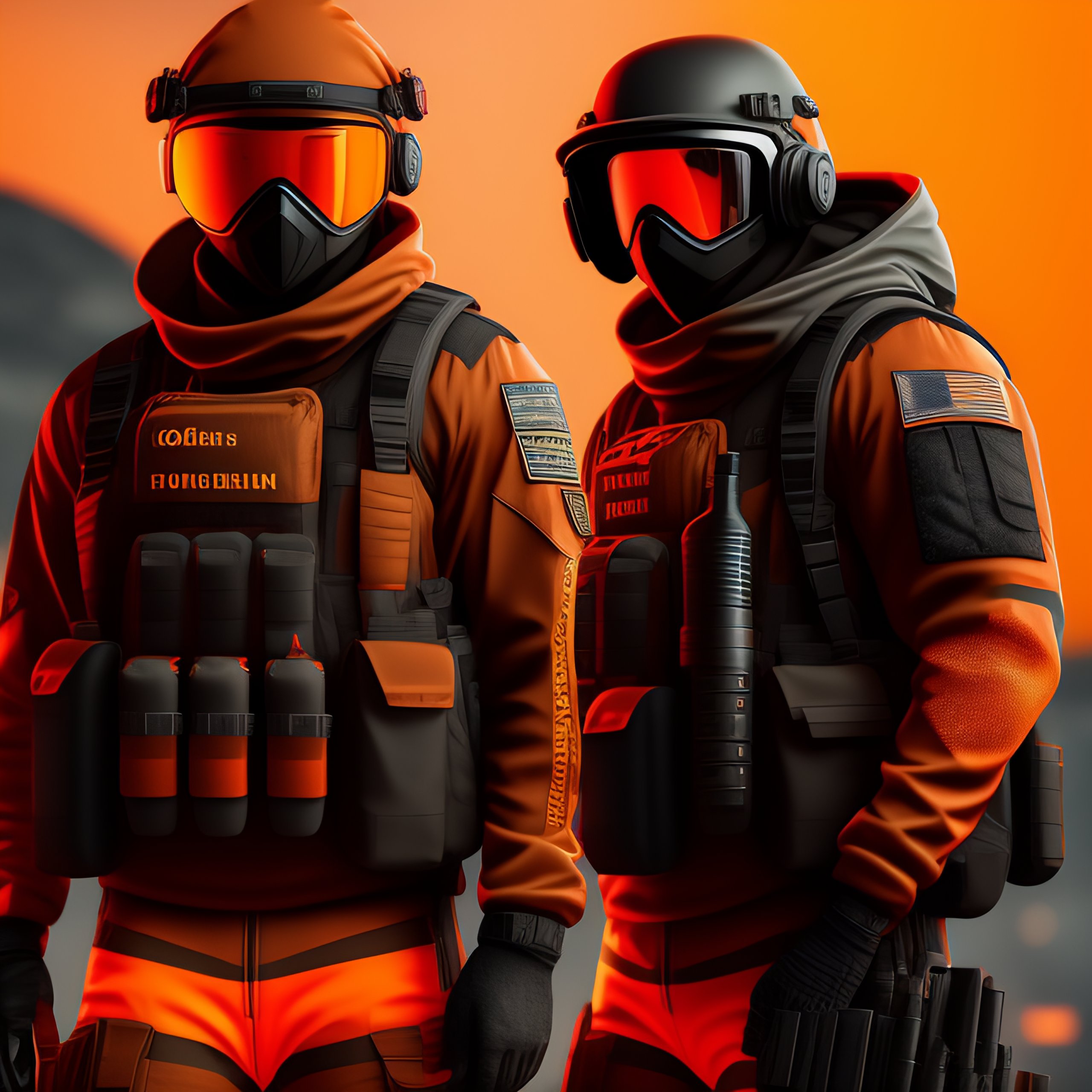 Lexica - CS-GO man terrorist skin, hollographic orange details color ...