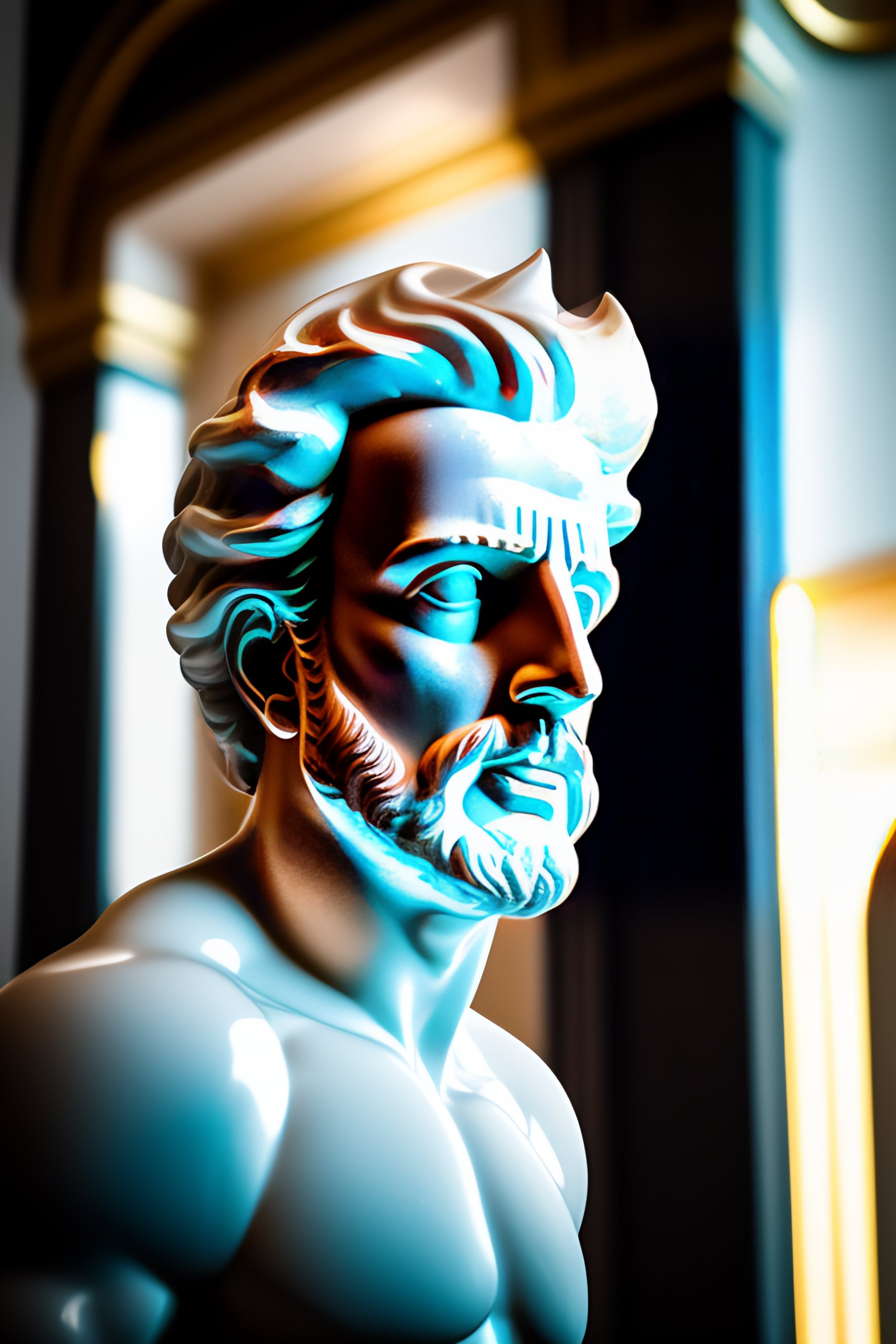 Lexica - Photo of a marble statue of Rick Sanchez of Rick and Morty ...