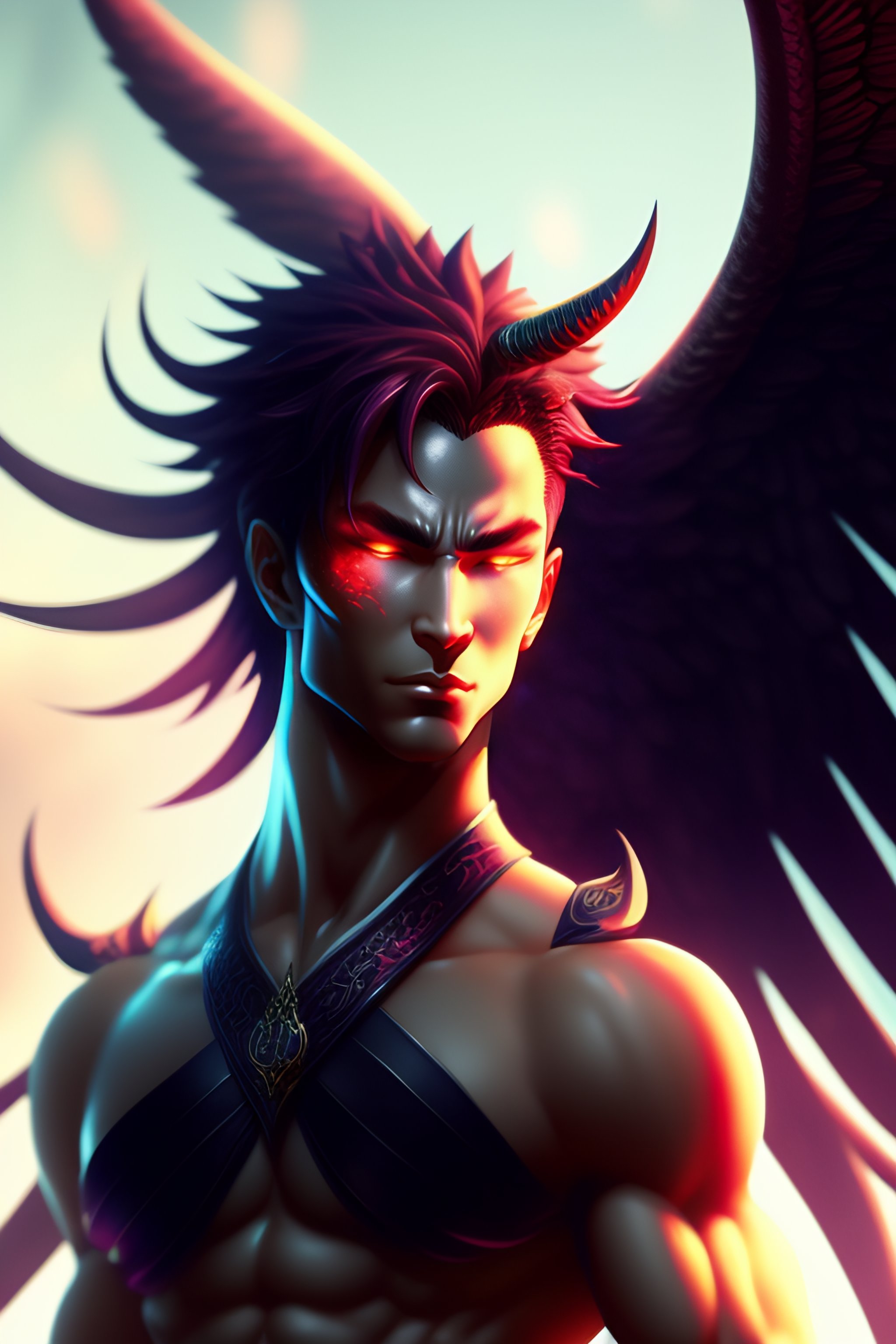 Lexica - Demon Lucifer evil applying eye drops